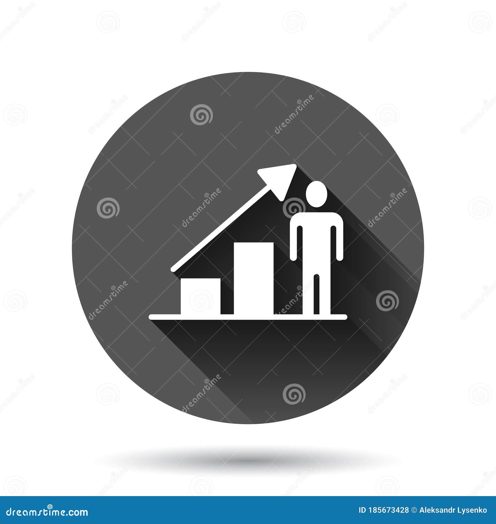 People with Growth Arrow Icon in Flat Style. Work Strategy Vector ...