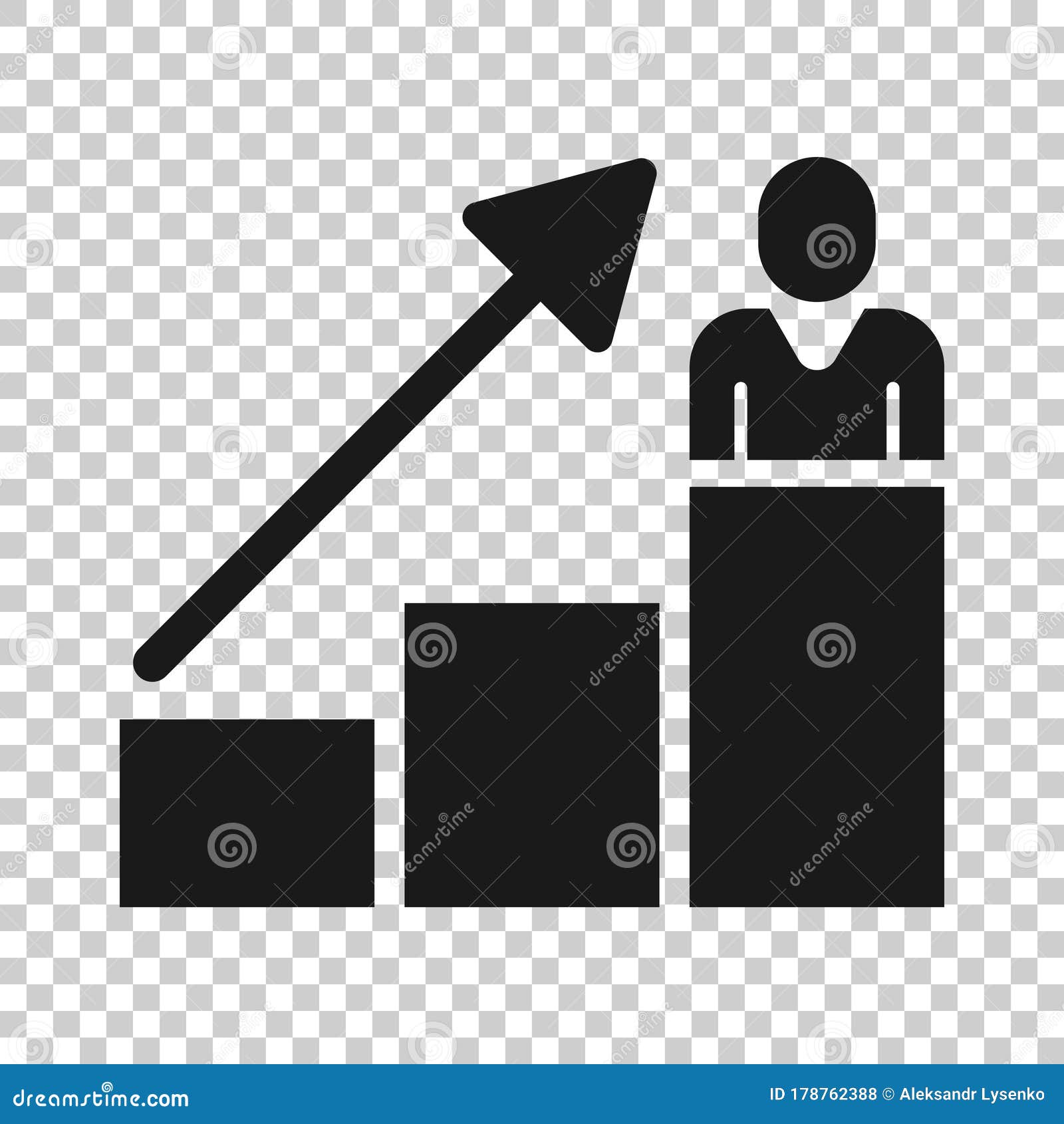 People with Growth Arrow Icon in Flat Style. Work Strategy Vector ...