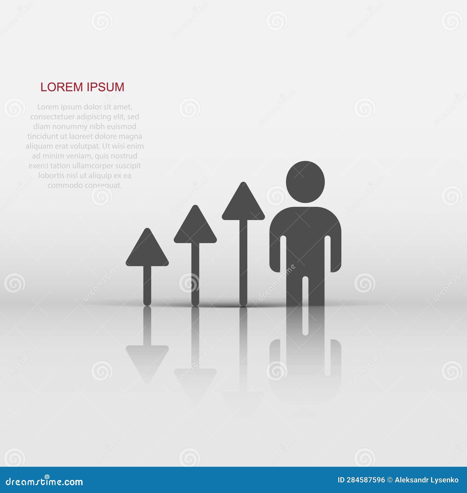 People with Growth Arrow Icon in Flat Style. Work Strategy Vector ...