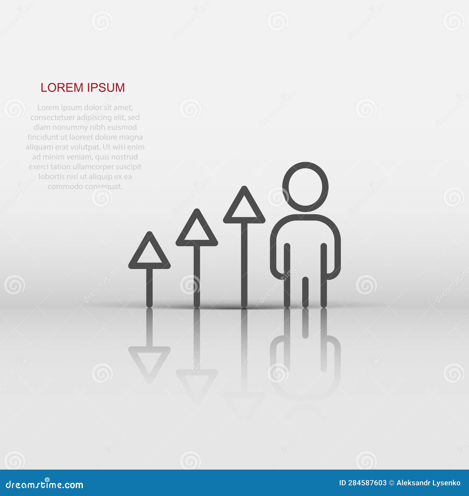 People with Growth Arrow Icon in Flat Style. Work Strategy Vector ...