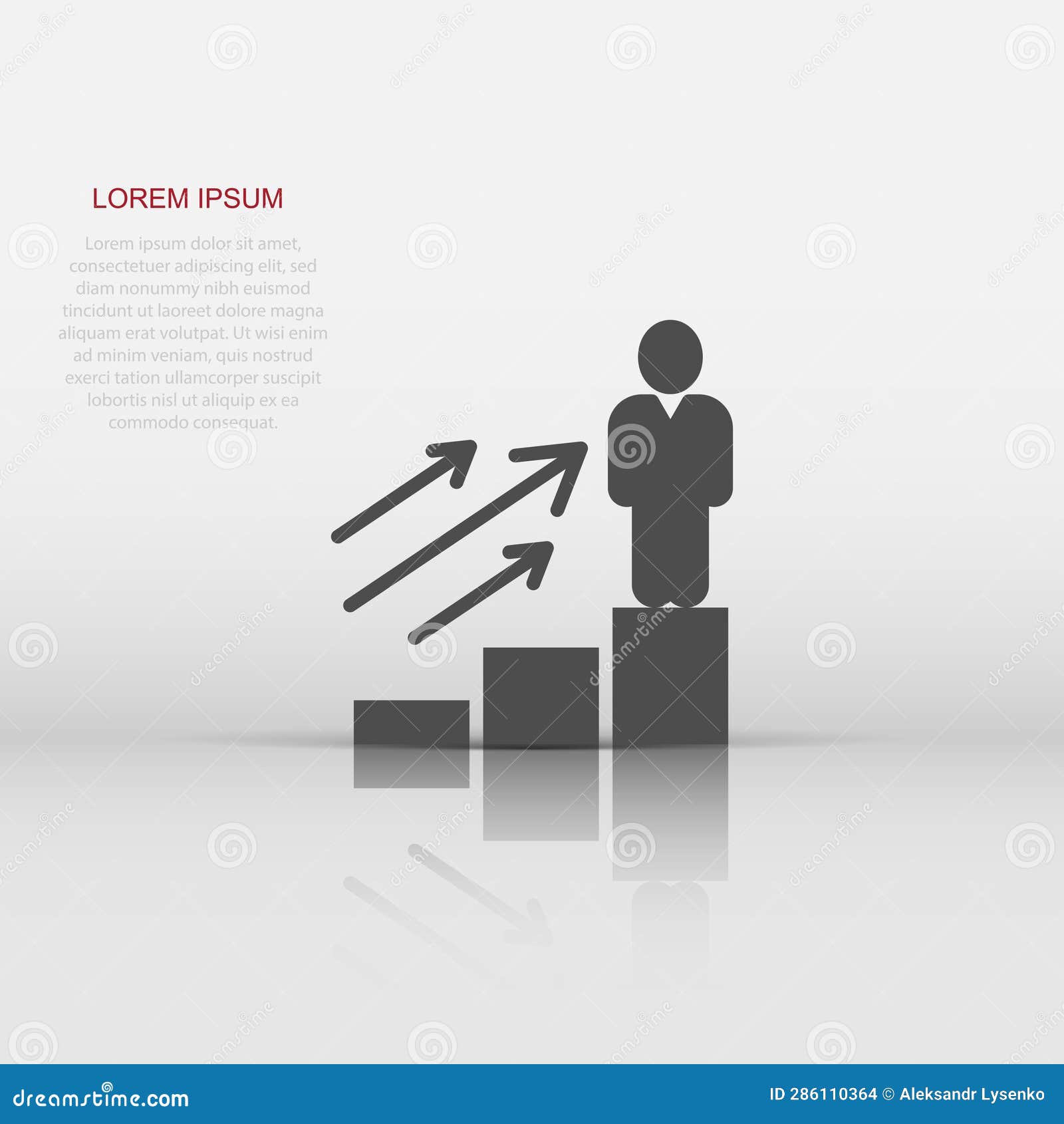 People with Growth Arrow Icon in Flat Style. Work Strategy Vector ...