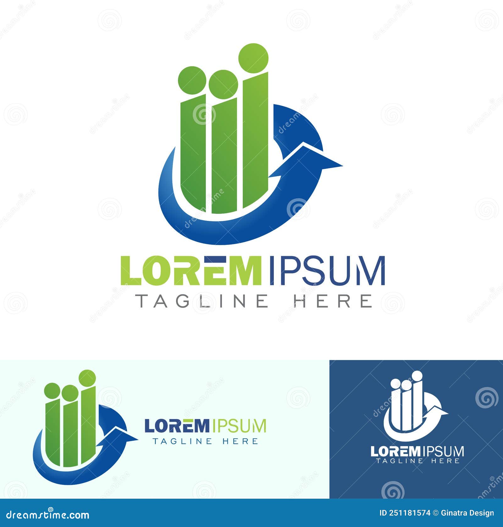 People Growth Bar Logo Sign Vector Illustration | CartoonDealer.com ...