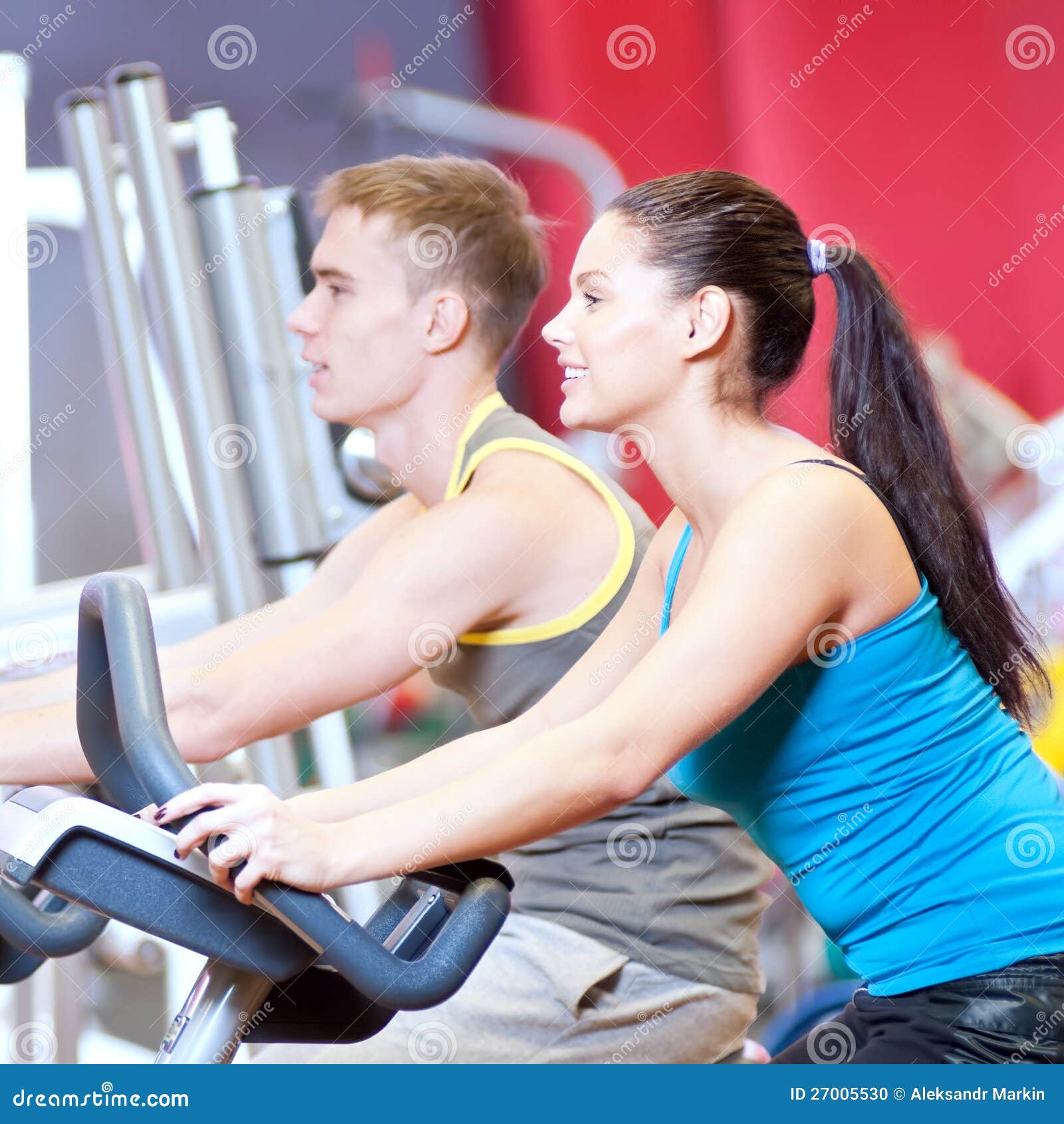 People in the Gym Doing Cardio Cycling Training Stock Photo - Image of ...