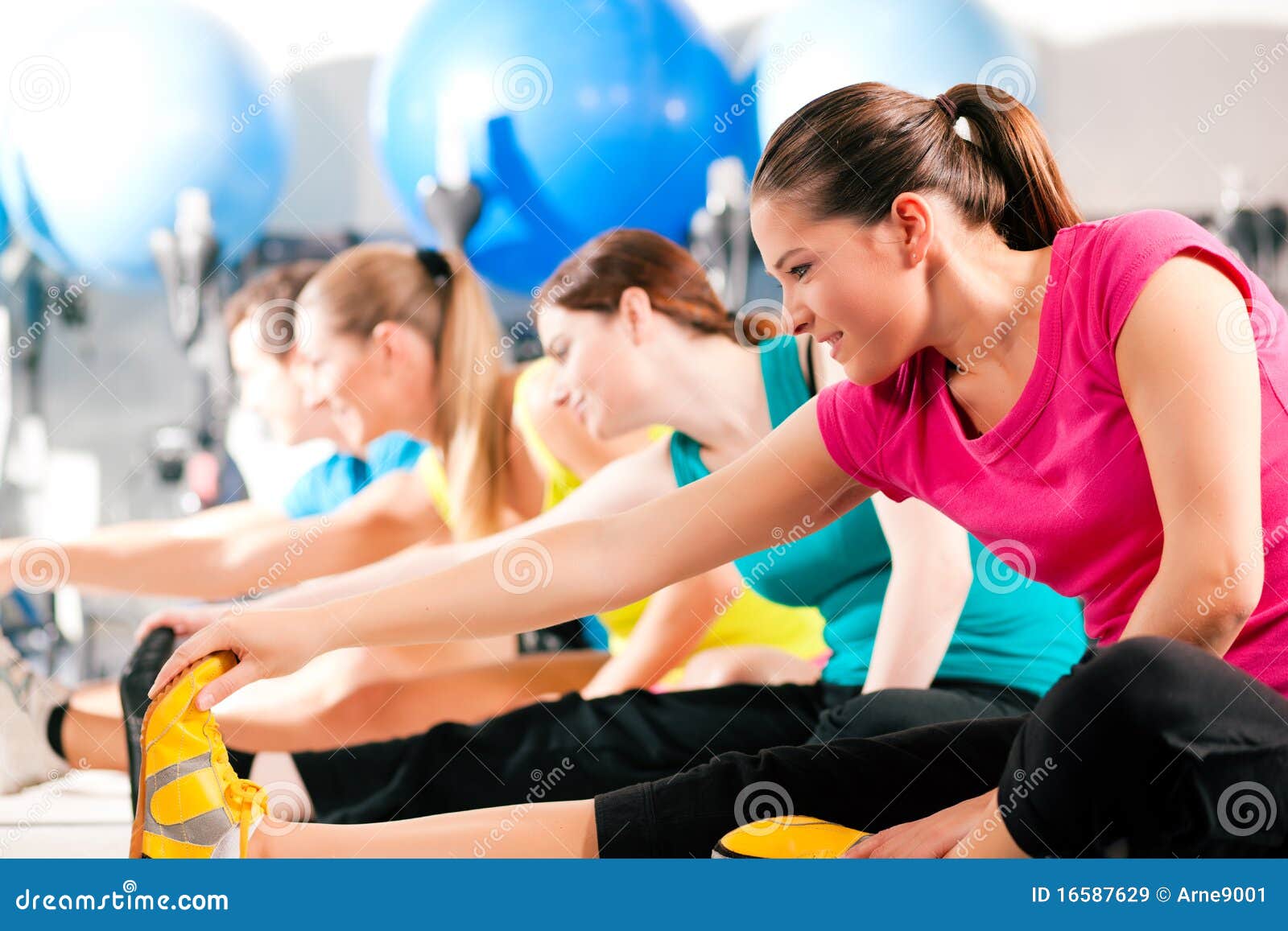 People in Gym Warming Up Stretching Stock Image - Image of people ...