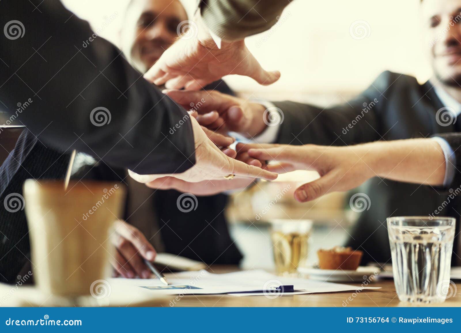 People Hand Assemble Corporate Meeting Teamwork Concept Stock Photo ...