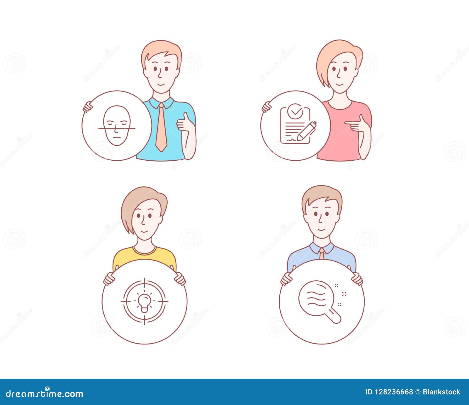 Idea, Rfp and Face Recognition Icons. Skin Condition Sign. Solution ...