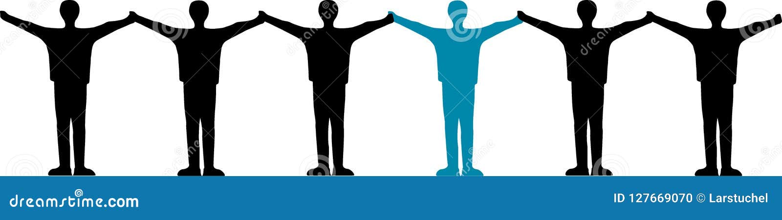 People hand in hand stock illustration. Illustration of cohesion ...