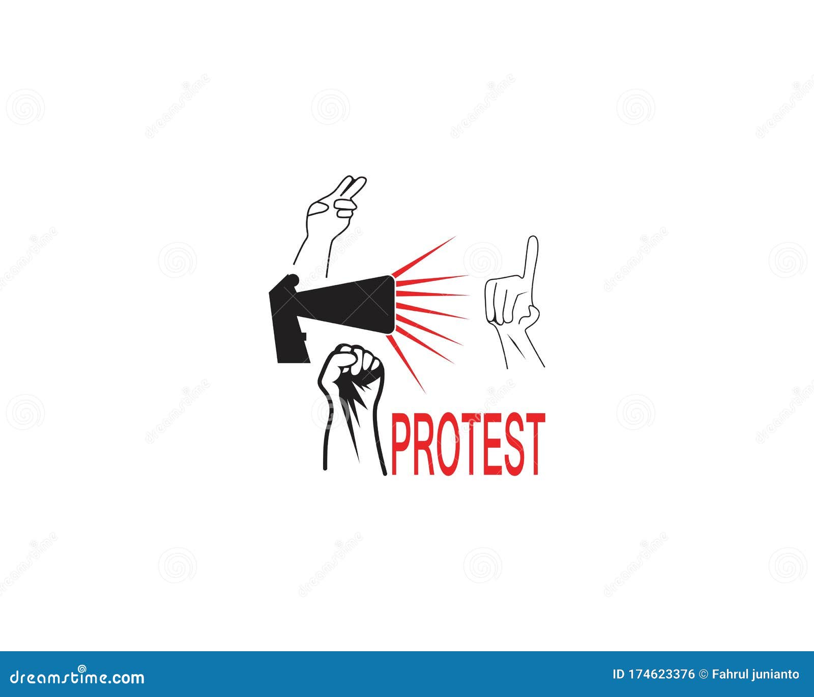 People Hand Protest Logo Vector Template Stock Vector - Illustration of ...