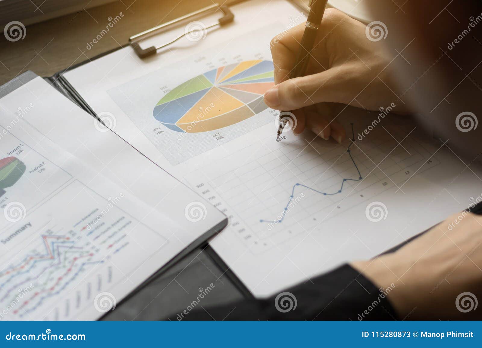 People Hand Writing on Business Report Stock Image - Image of paperwork ...