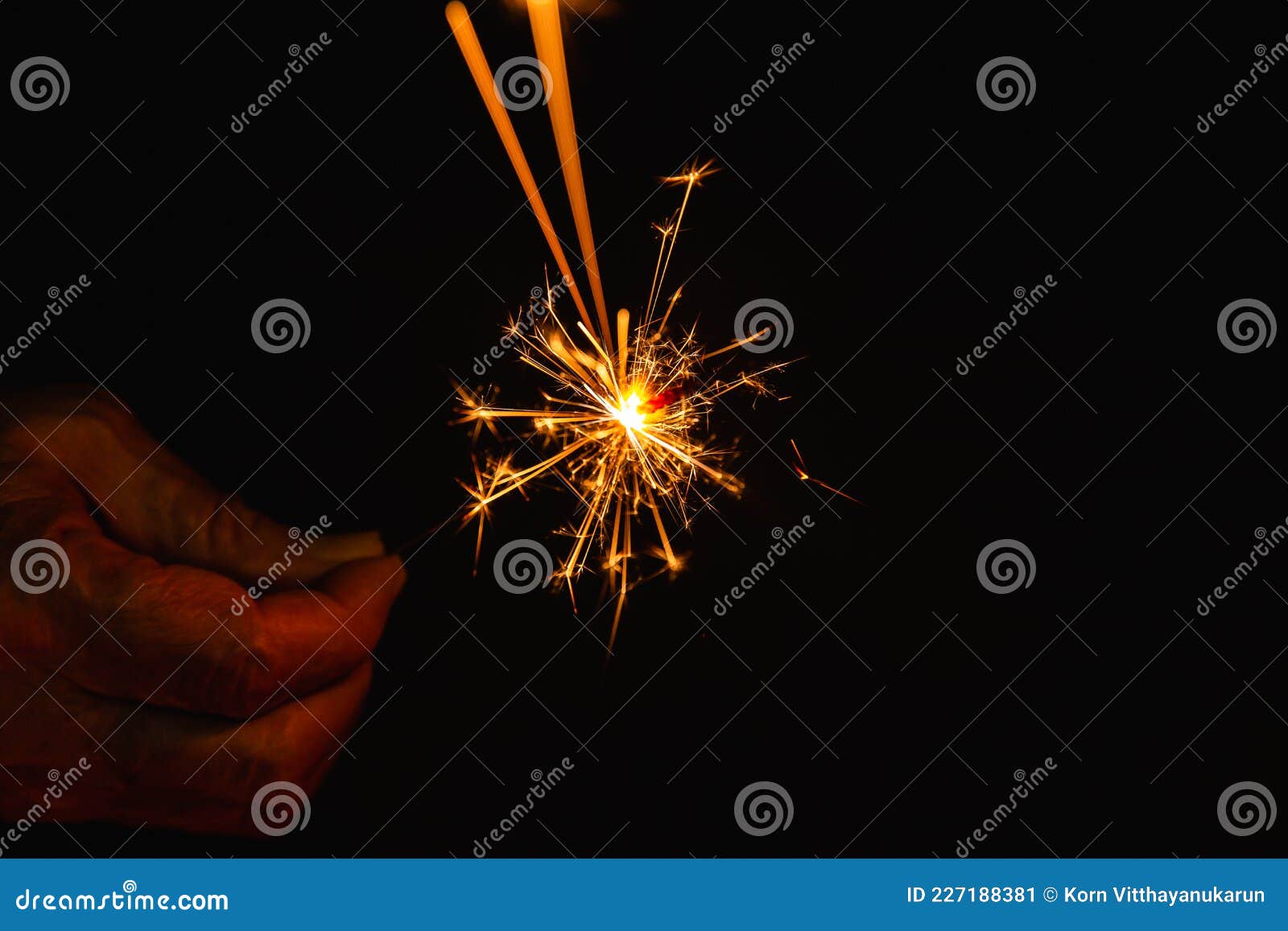People Handle Fireworks Playing Fun Enjoy at Night Closeup Fire Sparkle ...