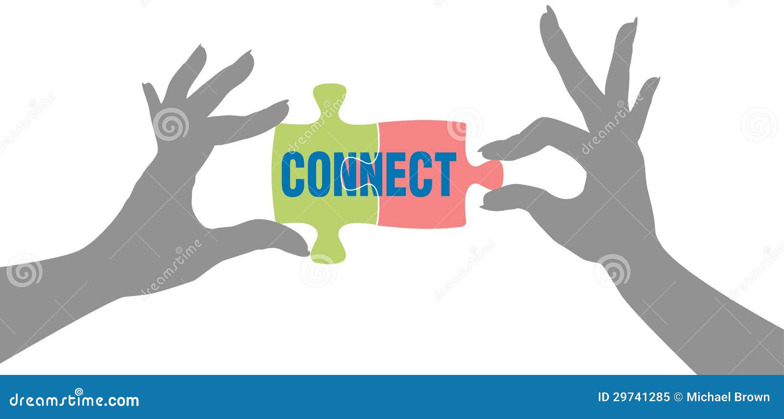 Hands Connect Jigsaw Puzzle Piece. The Concept Of Establishing Contacts ...