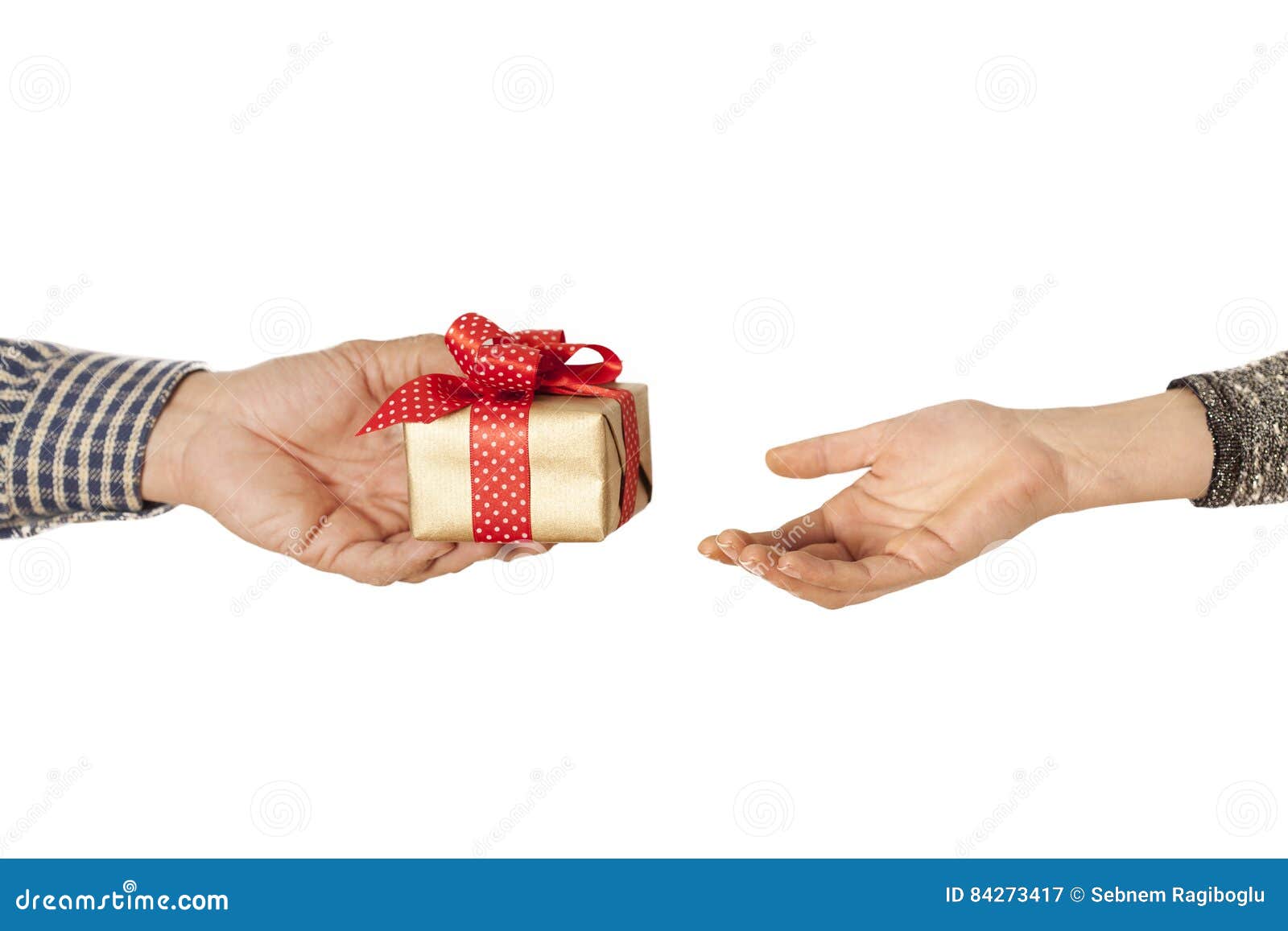 People Hands Give Gift in Box Stock Image - Image of paper, package ...