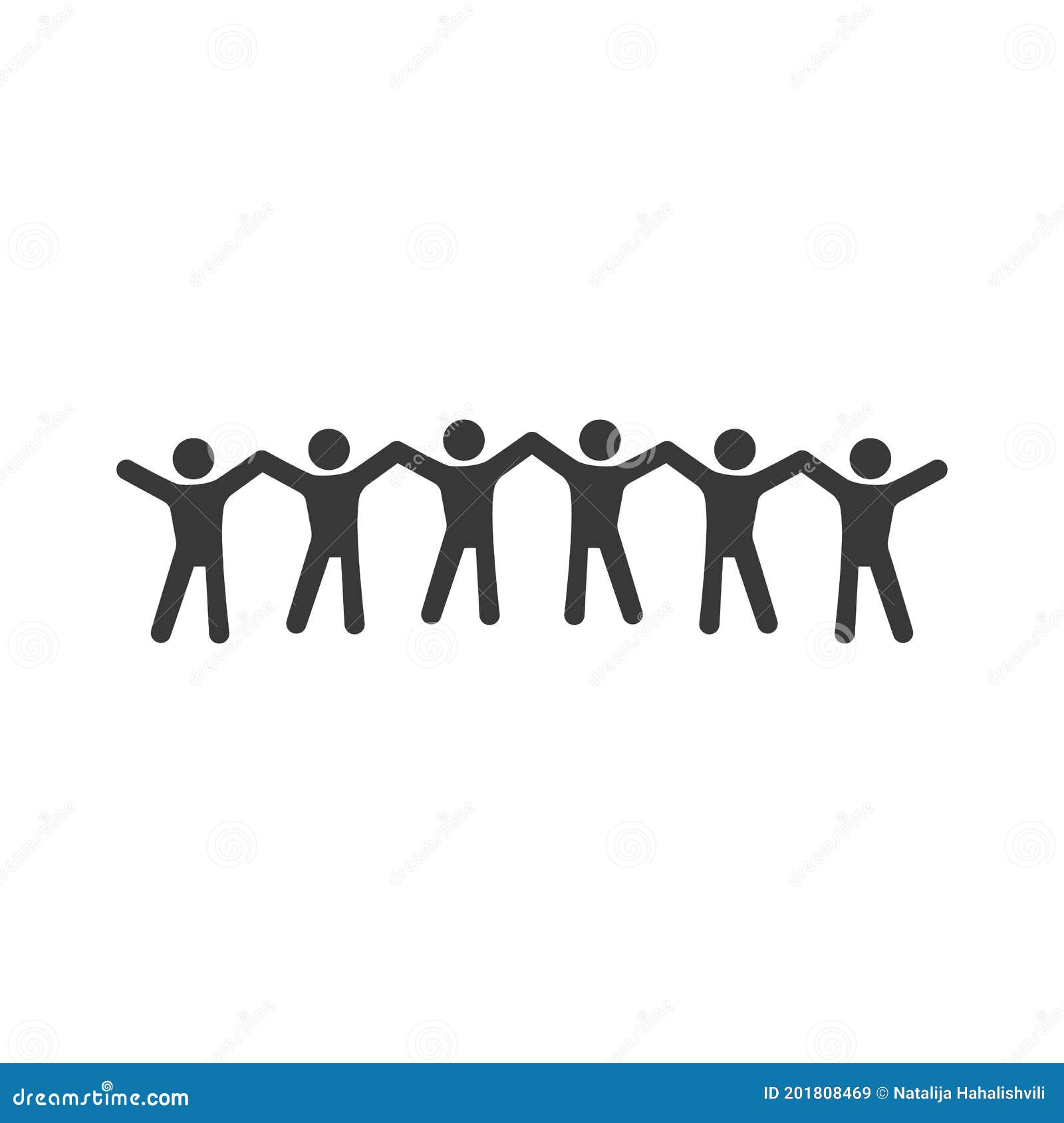 People Hands Holding Hands Icon, Round Dance, People Uniting. Vector ...