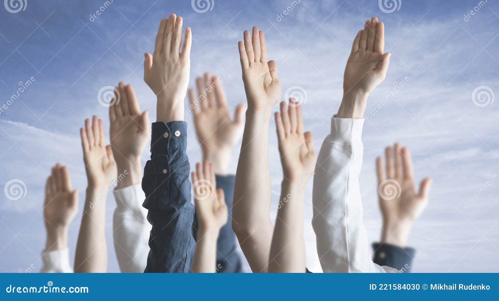 The People Hands Raised in the Air, Vote, Election, Democracy Stock ...