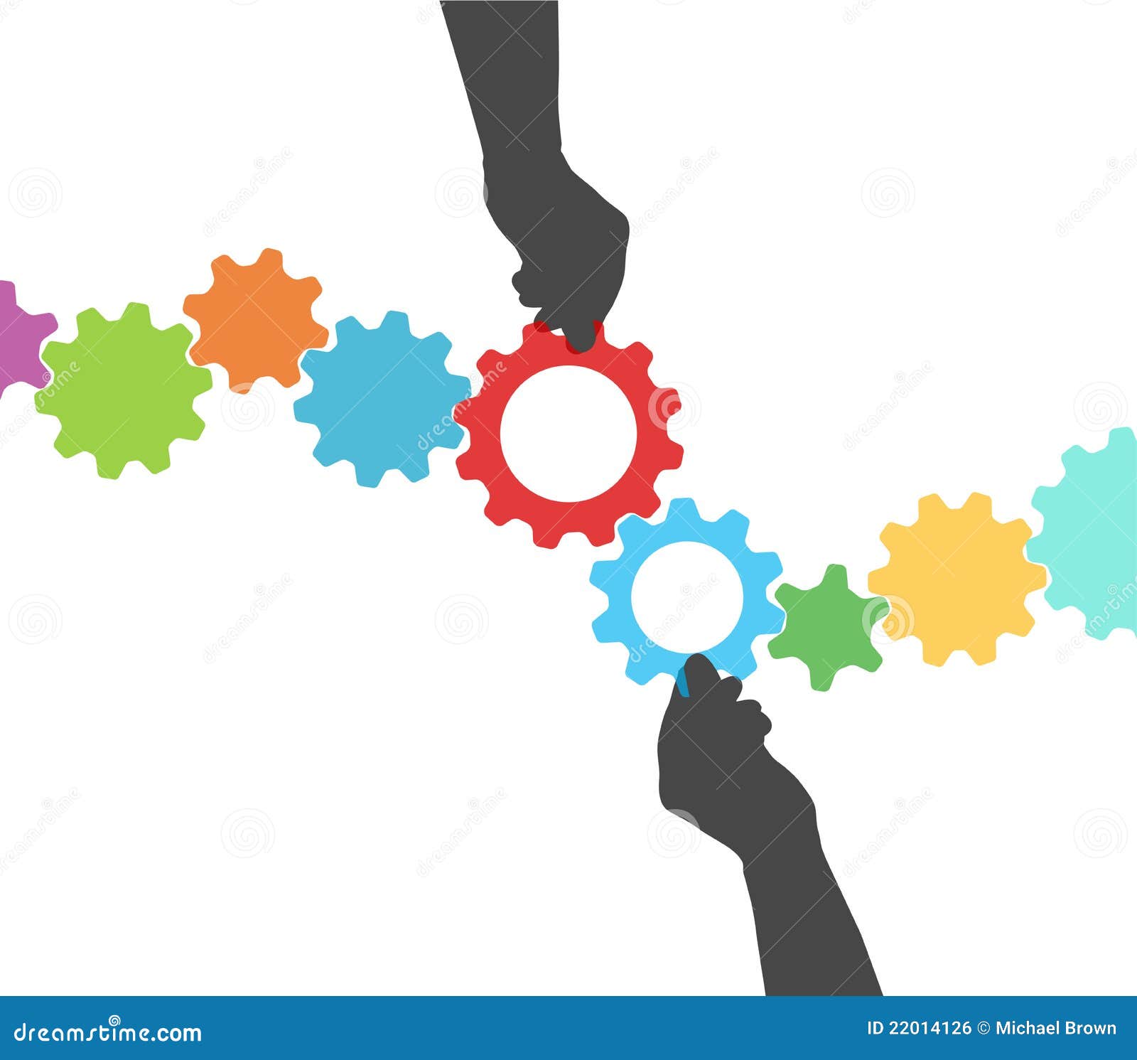 People Hands Technology Gear Process Management Stock Vector ...