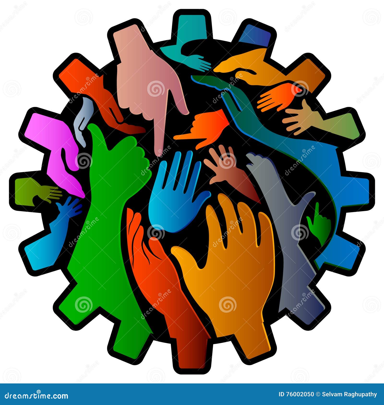 People Hands Technology Gears Stock Vector - Illustration of cogs ...