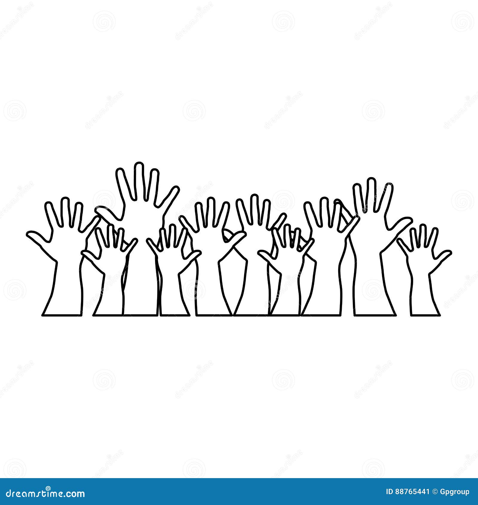 People Hands Up Together Icon Stock Illustration - Illustration of hand ...