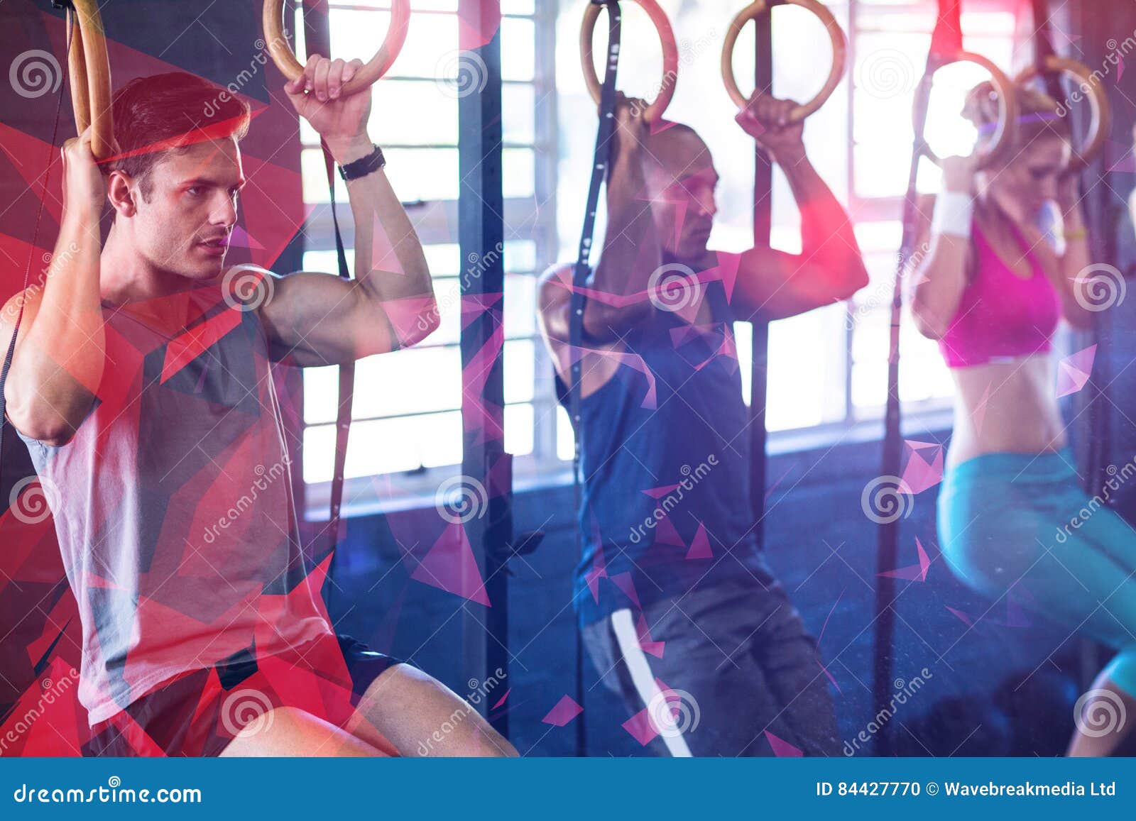 People Hanging from Gymnastic Rings in Gym Stock Photo - Image of ...