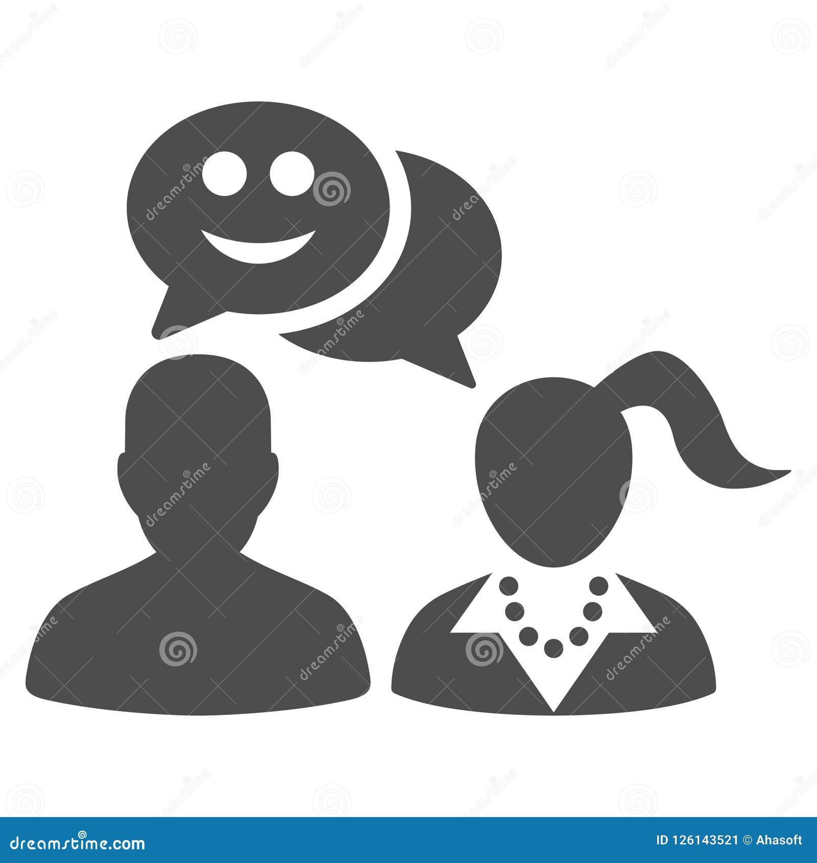 People Happy Chat Flat Icon Stock Vector - Illustration of discussion ...