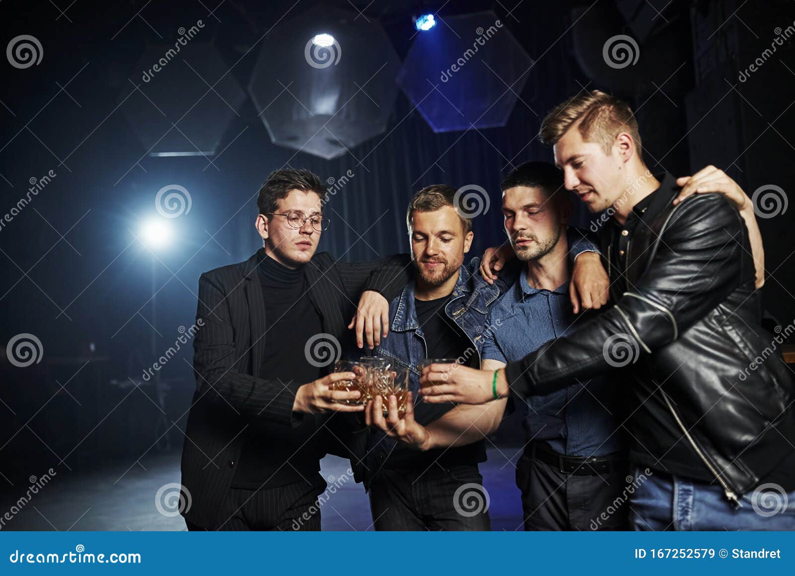 People Have Fun in the Night Club. with Alcohol in Hands Stock Image ...