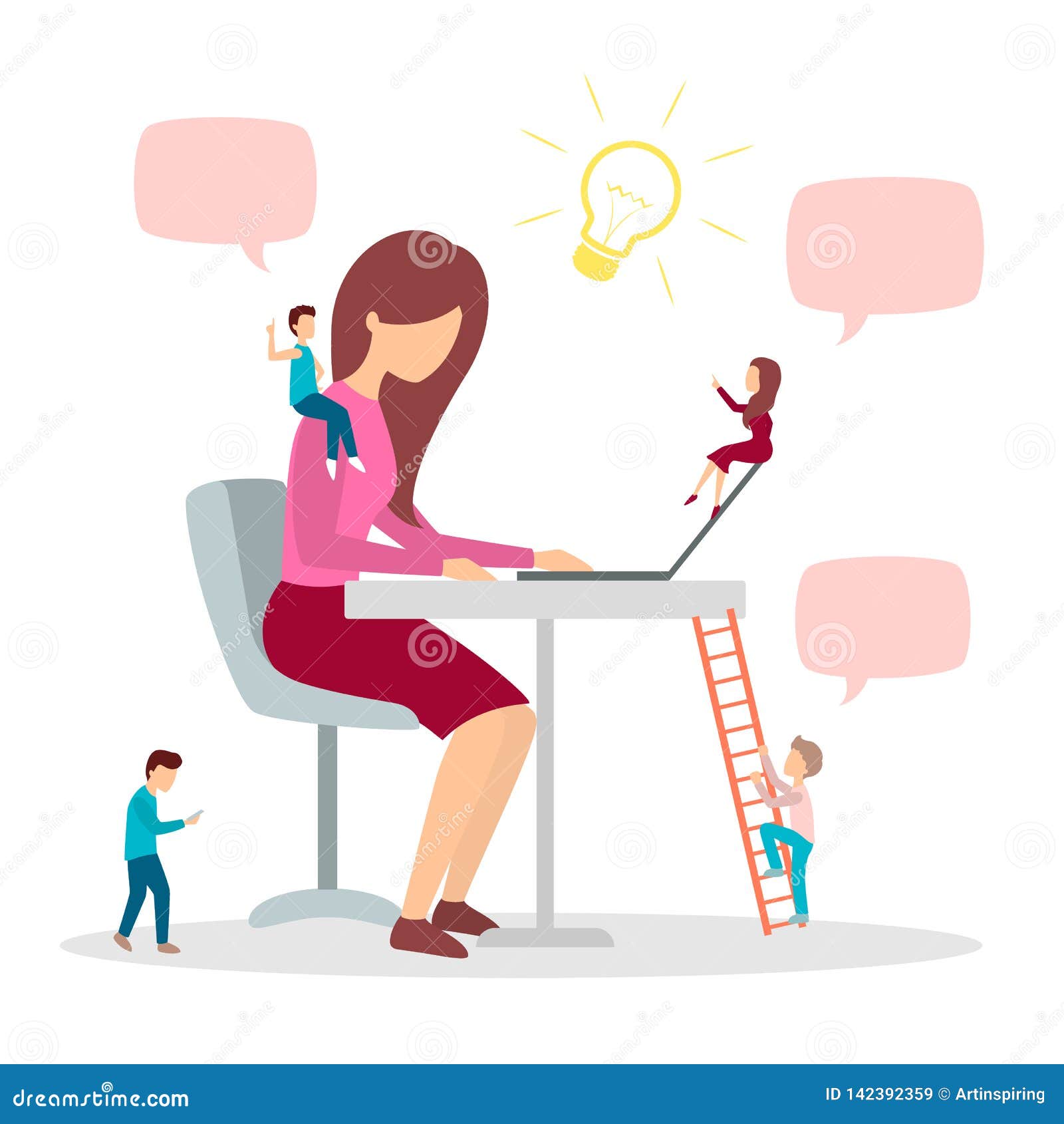 People Have an Idea. Innovation and Solution Stock Vector ...