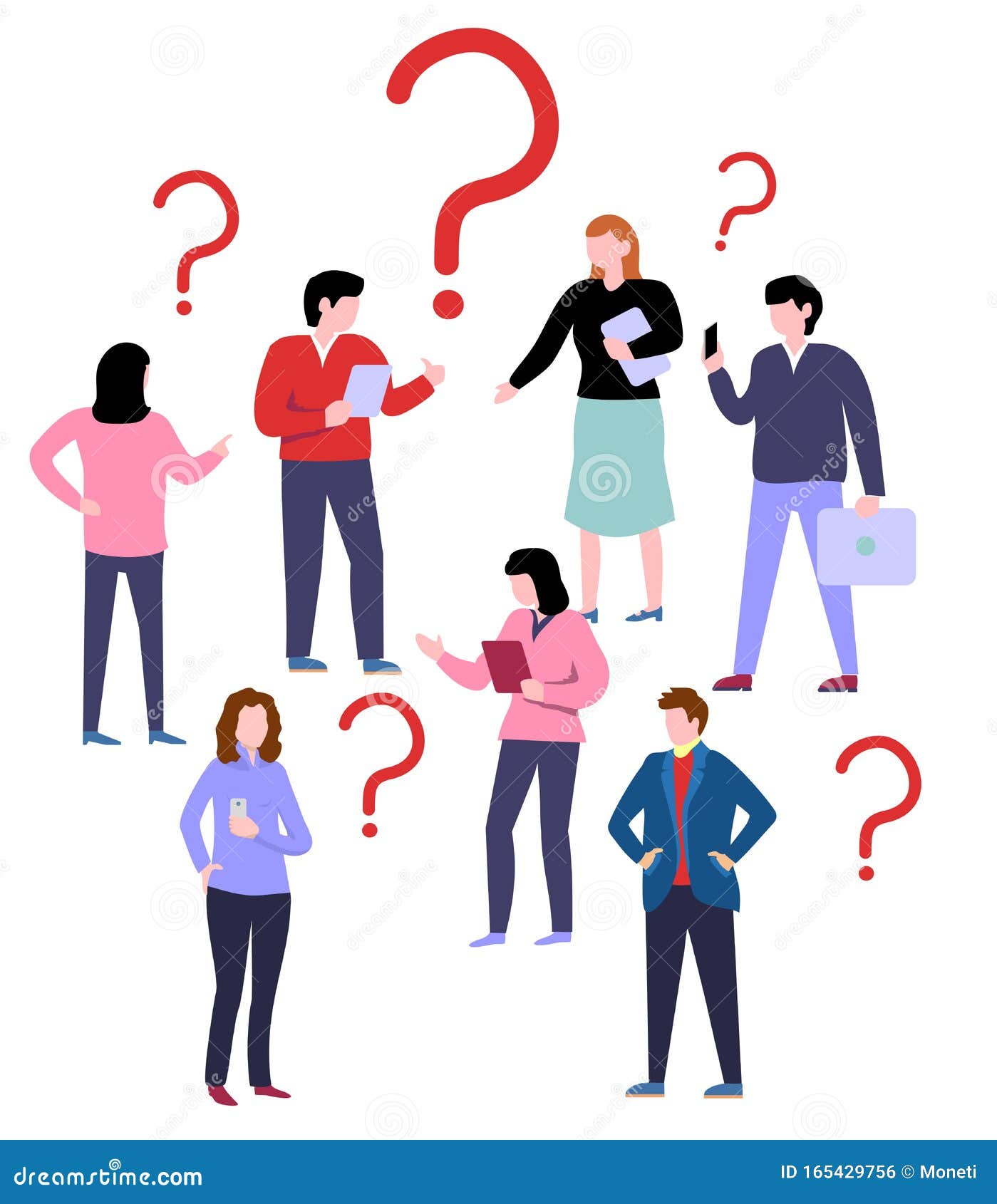 People Have Question. Question Marks, Different Age Business Team ...