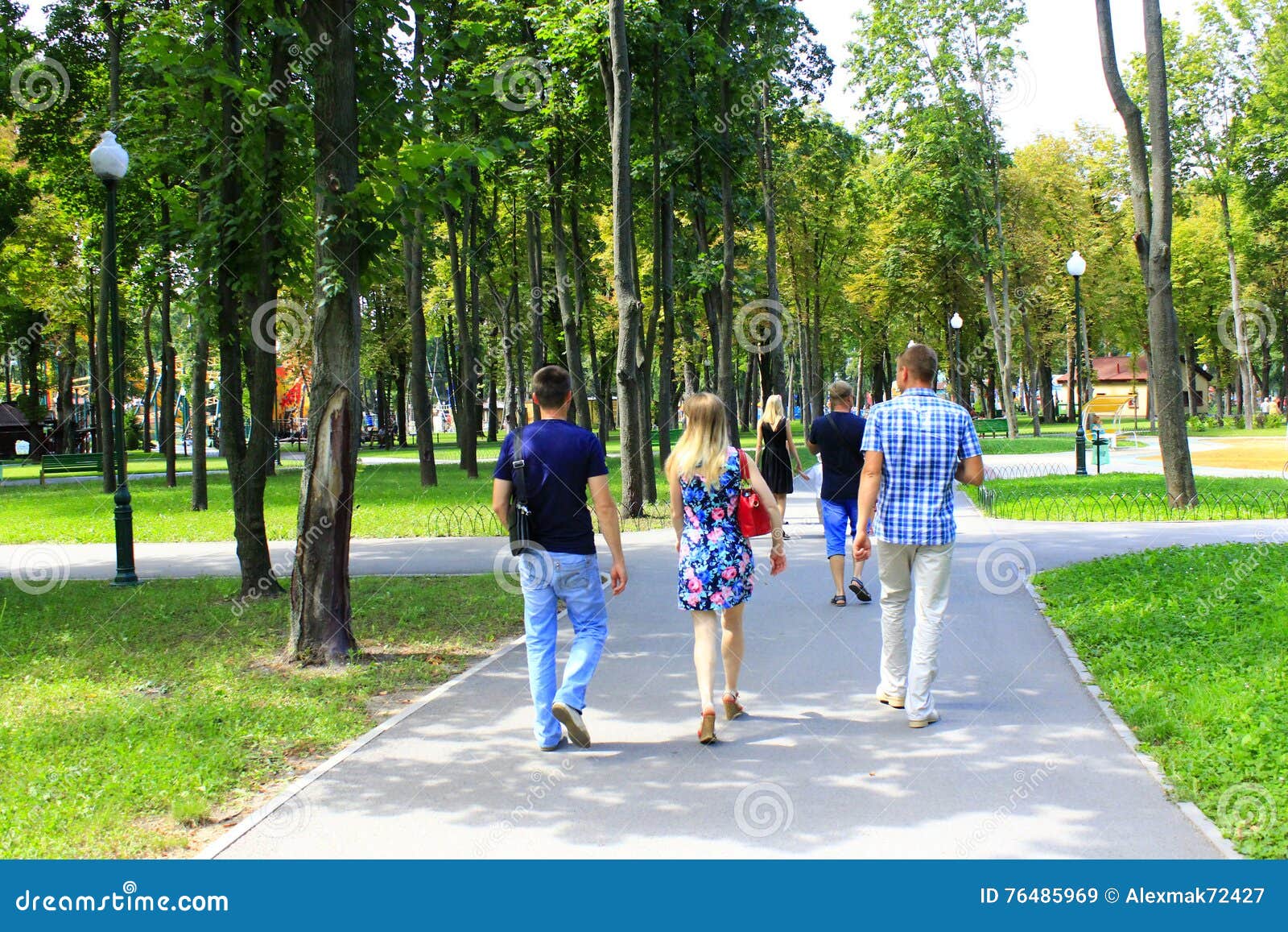 People Have a Rest in Park with Big Trees Editorial Stock Image - Image ...