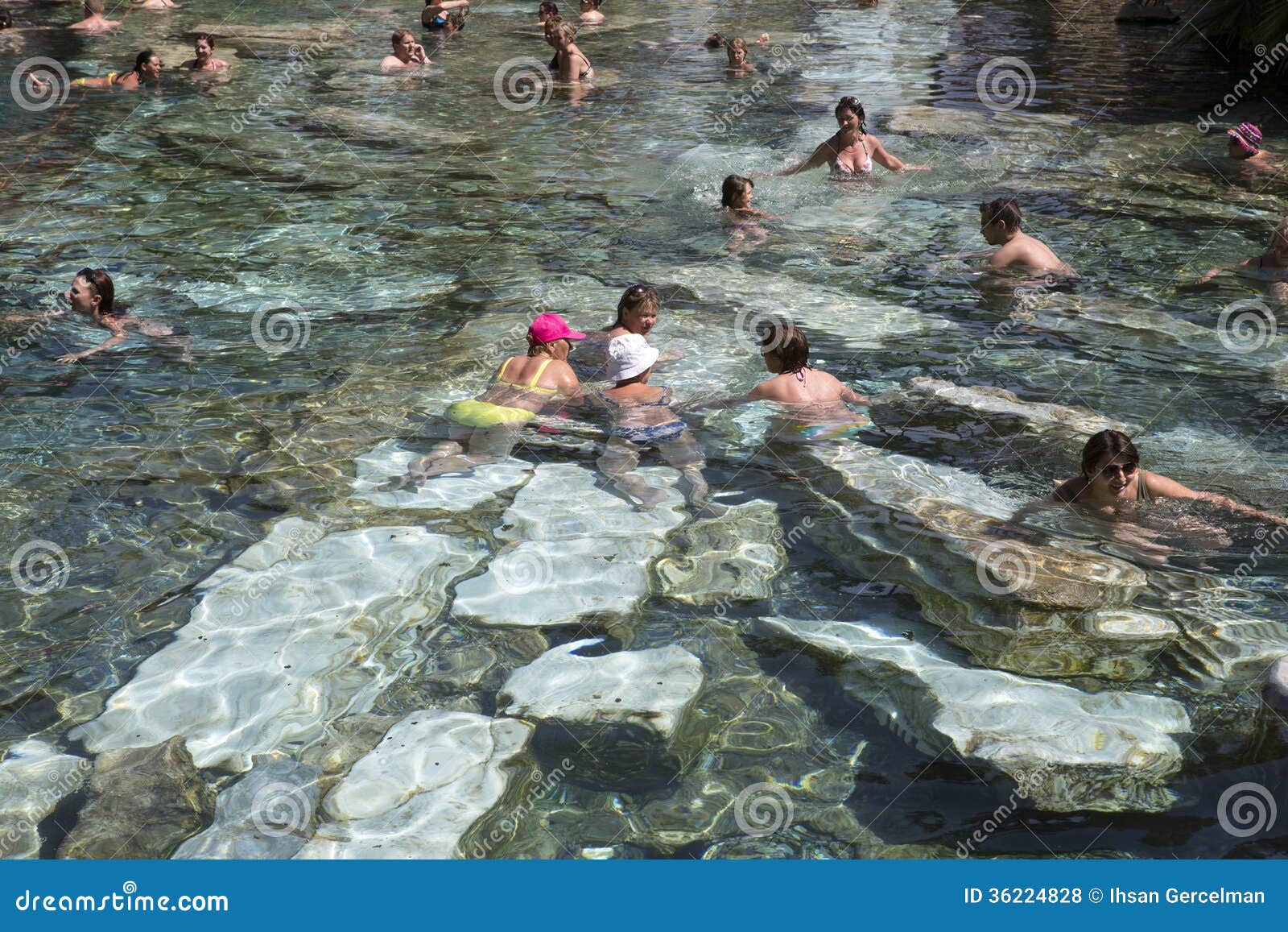 People Having Bath in Cleopatra S Thermal Pool of Hierapolis Editorial ...