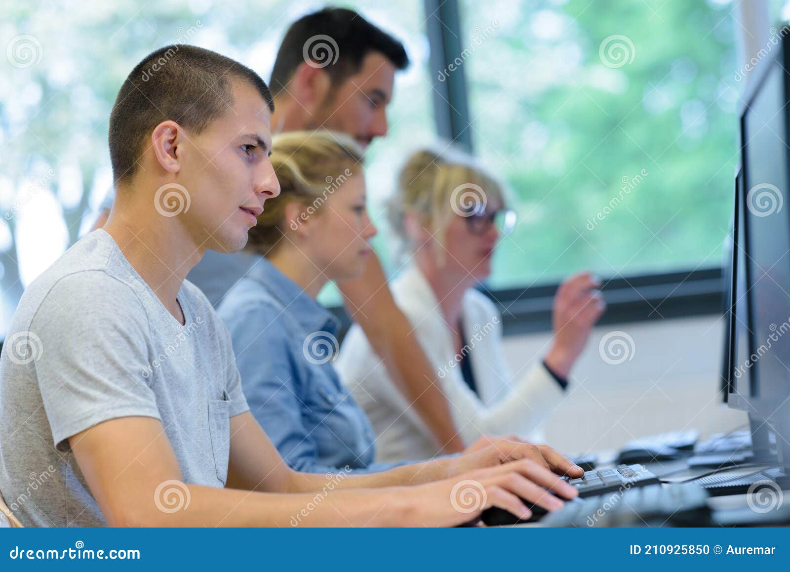 People Having Computer Course Stock Photo - Image of analysis, studying ...