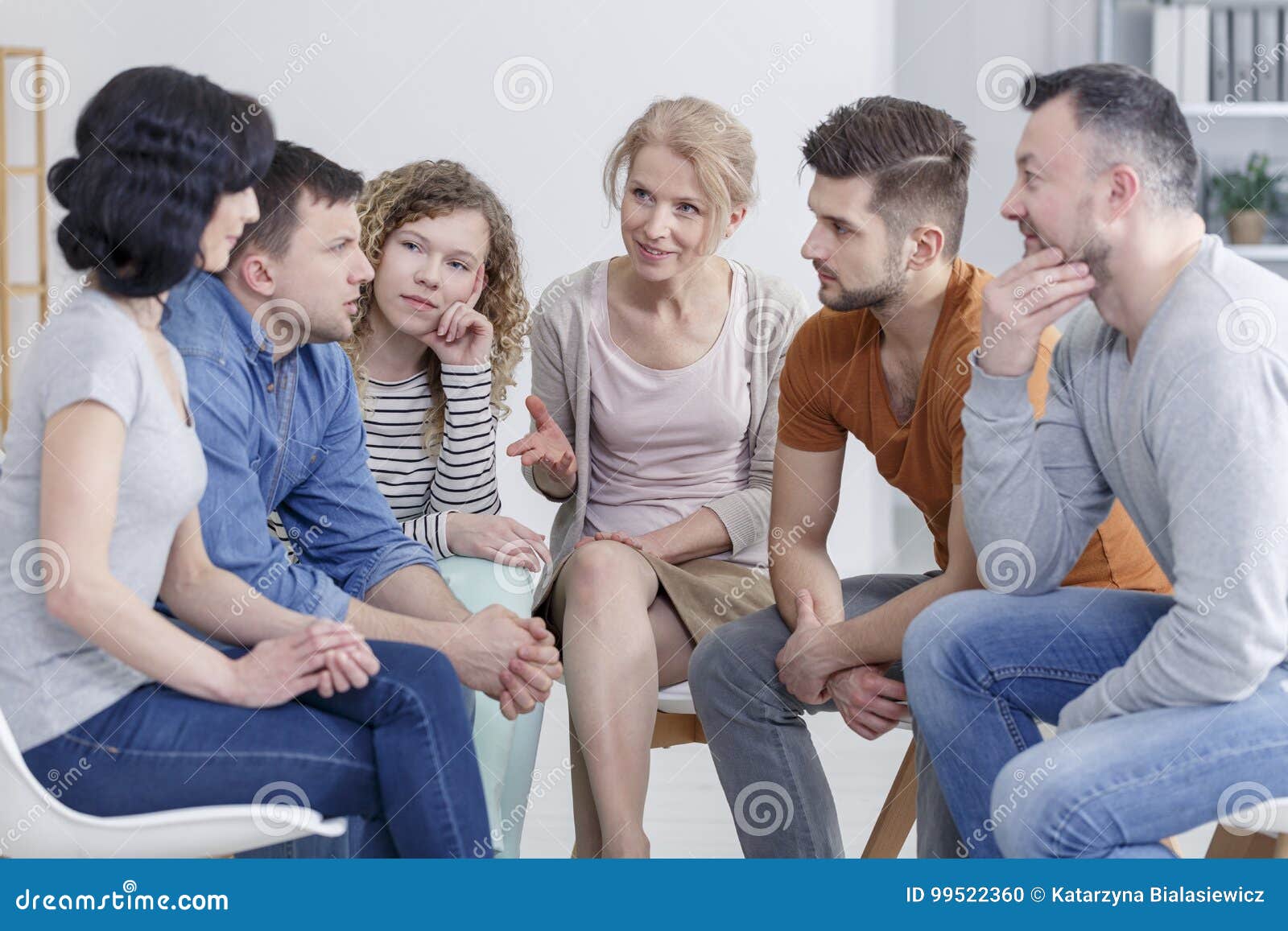 People Having Discussion in Group Stock Photo - Image of disorder, aged ...
