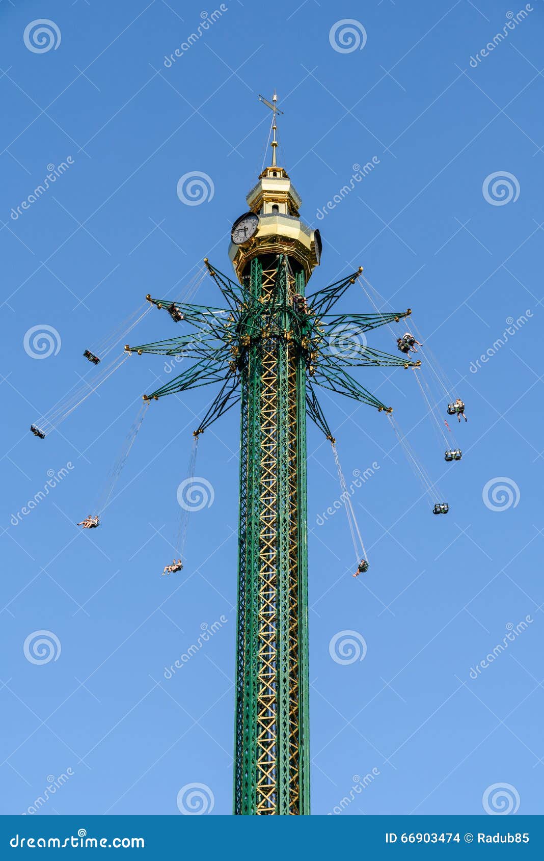 People Having Fun in Carousel Swing Ride Stock Photo - Image of fair ...
