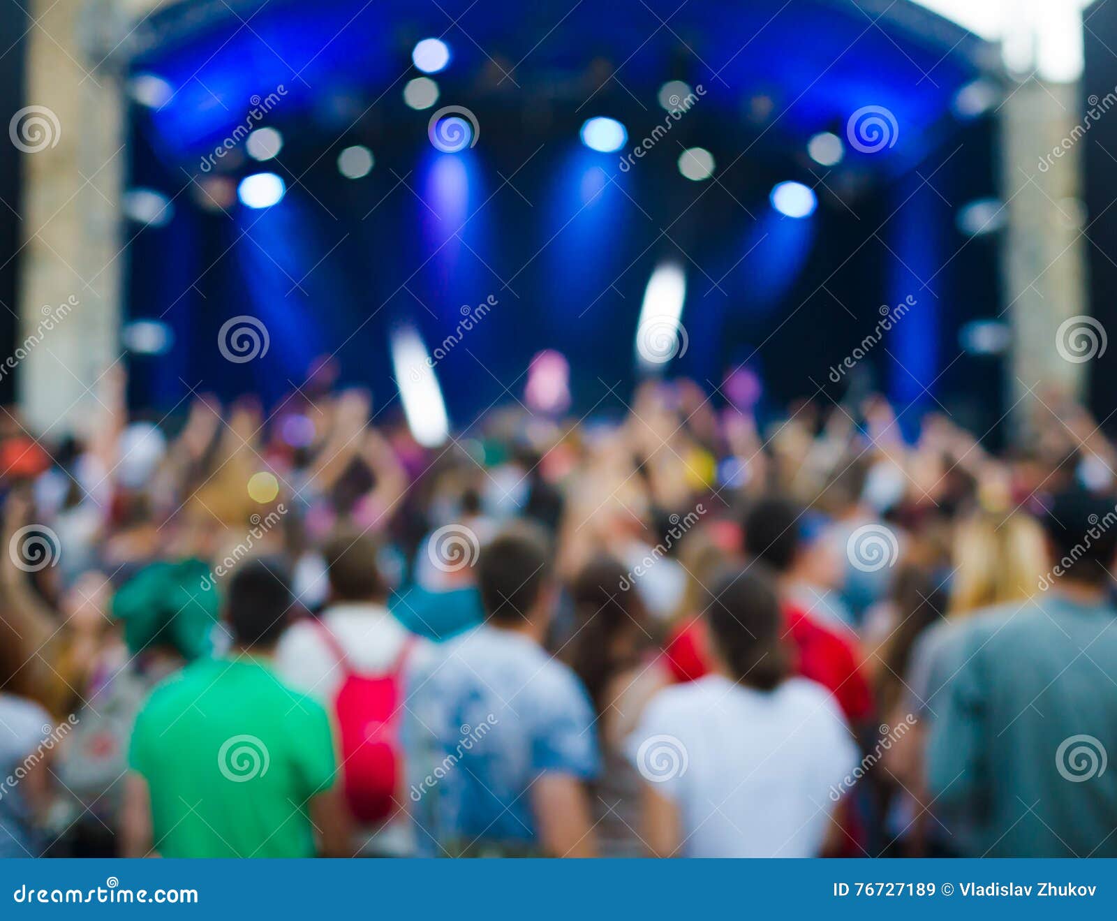People Having Fun at the Concert. Stock Image - Image of group, laser ...