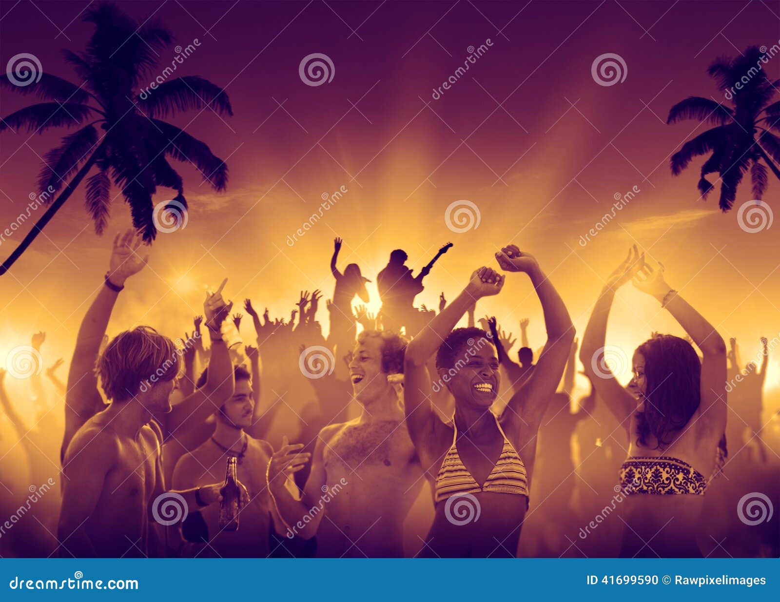 People Having Fun in an Outdoor Concert Stock Photo - Image of ...