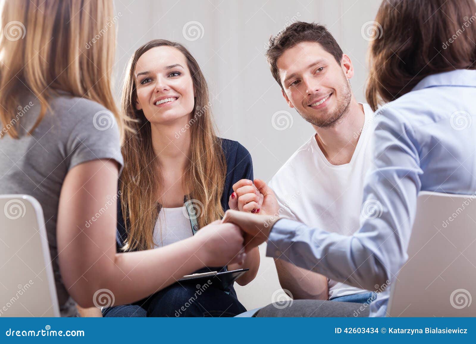 People Having Good Time on Therapy Stock Photo - Image of speaking ...
