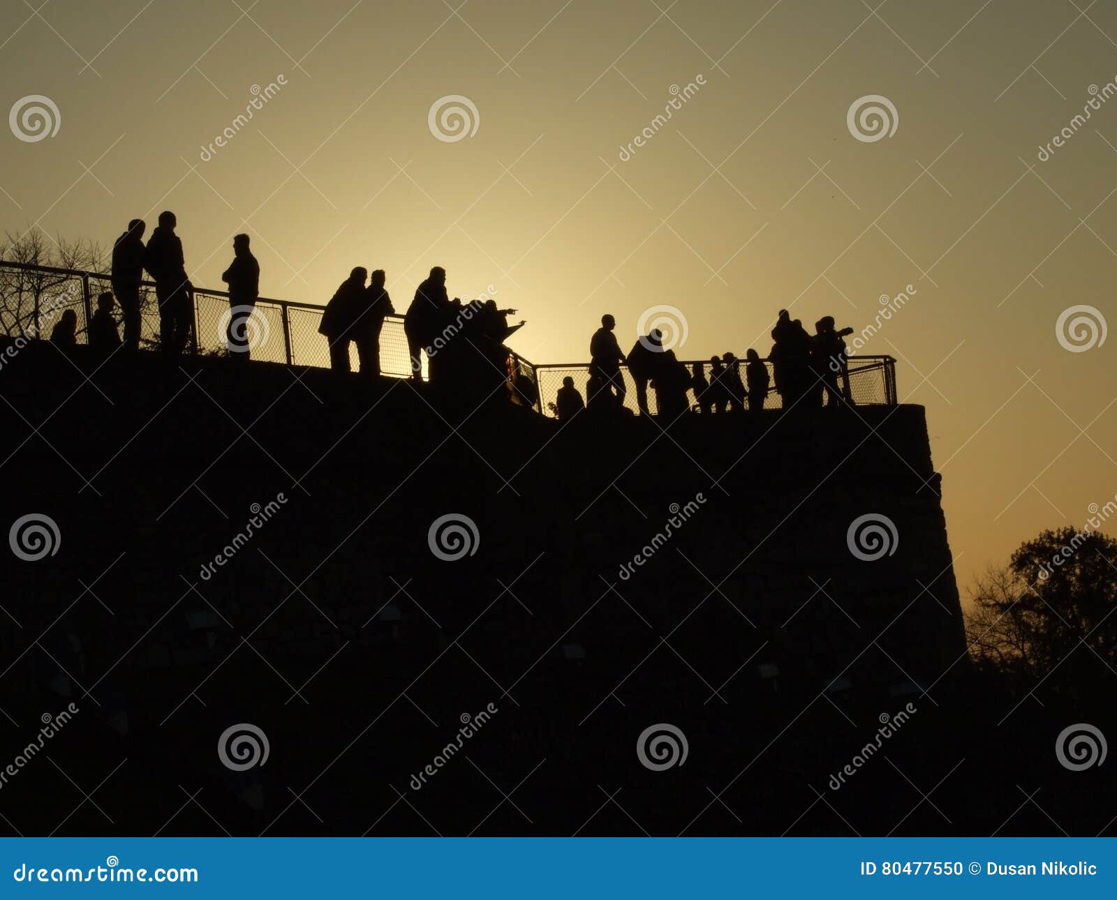 People Having Nice Time at Viewpoint Stock Photo - Image of silhouette ...