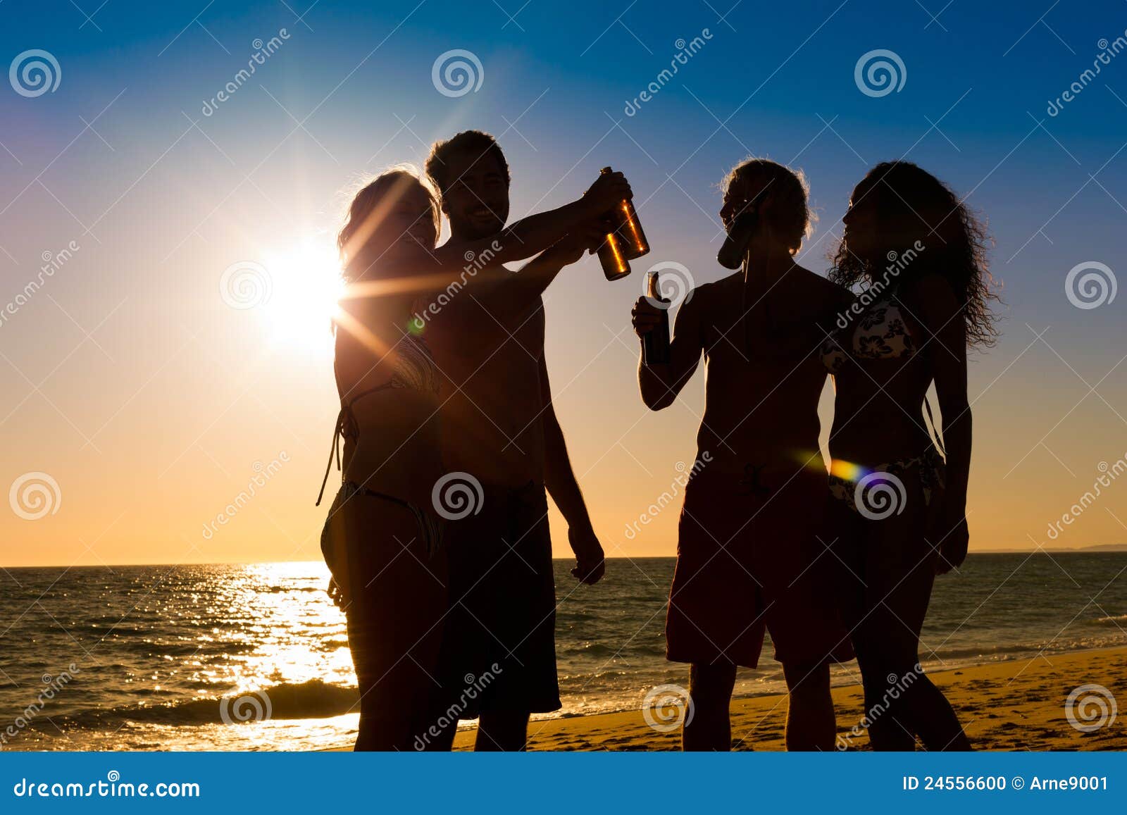 People Having Party at Beach with Drinks Stock Photo - Image of ...