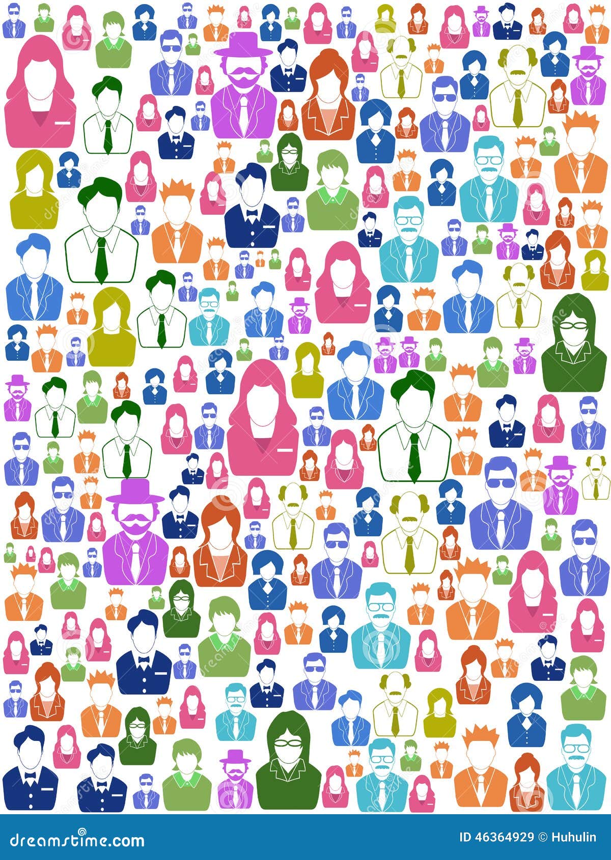 People Head Seamless Background Vector Stock Vector - Illustration of ...