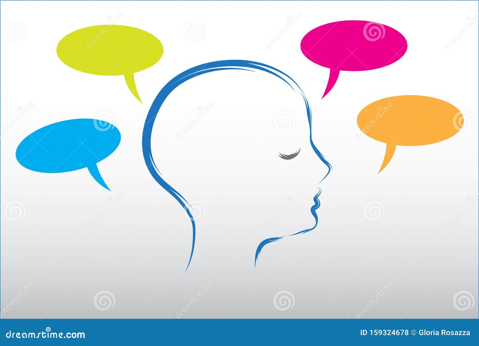 People Head Thinking with Bubbles Speech Talk Logo Vector Stock Vector ...