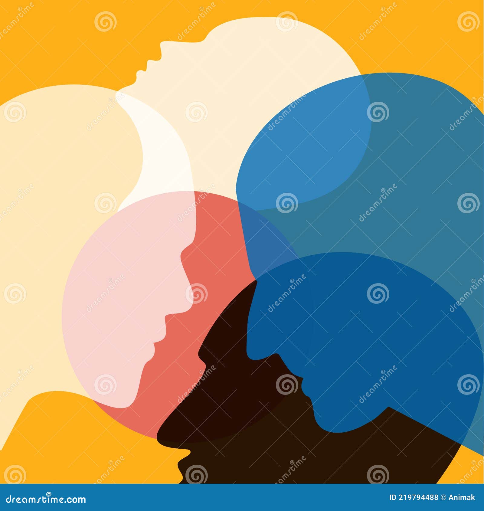 People Heads in Discussion. Vector Ilustration Stock Vector ...