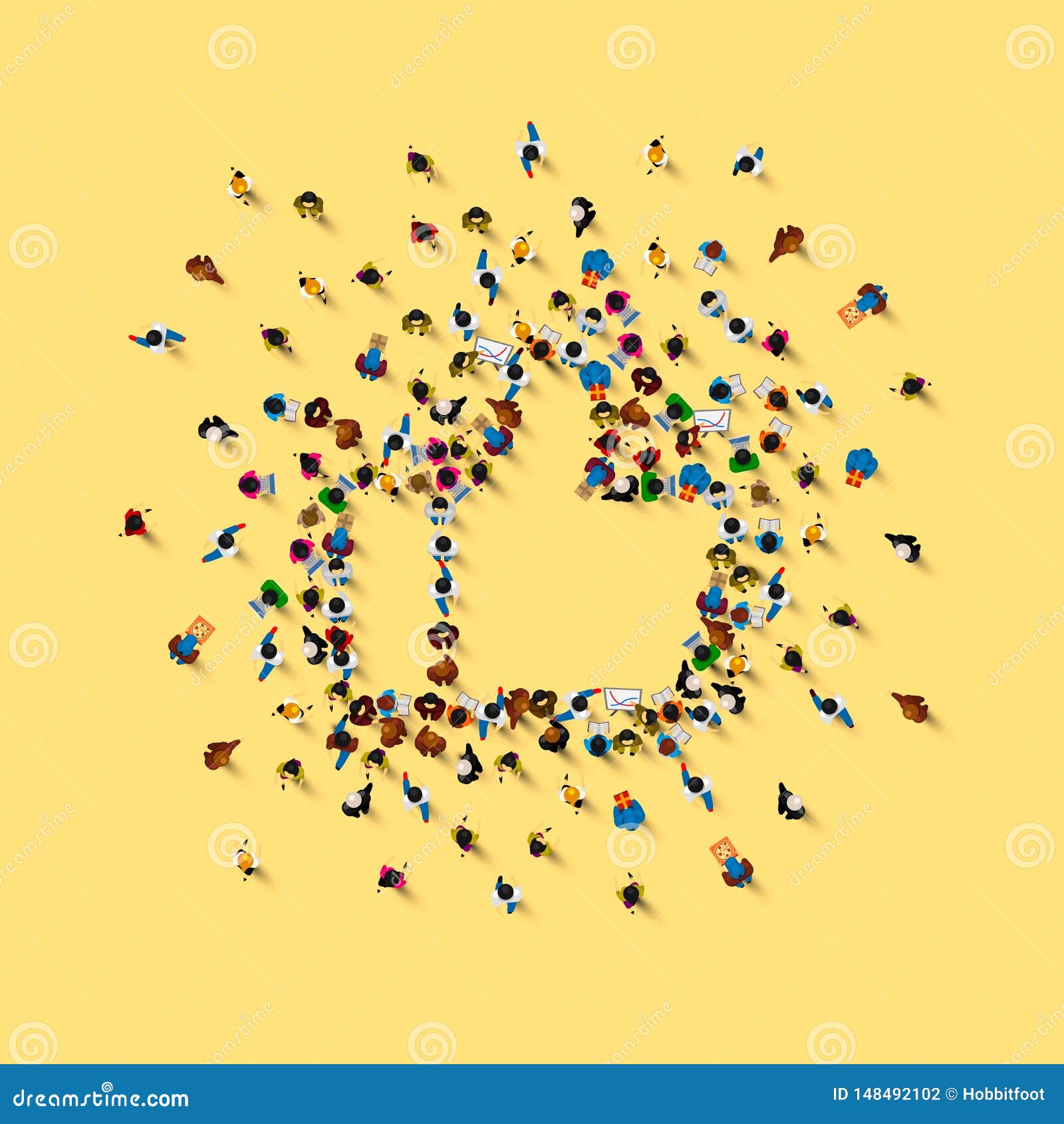 People In The Heap In The Form Of A Symbol Plus. Vector Illustration ...
