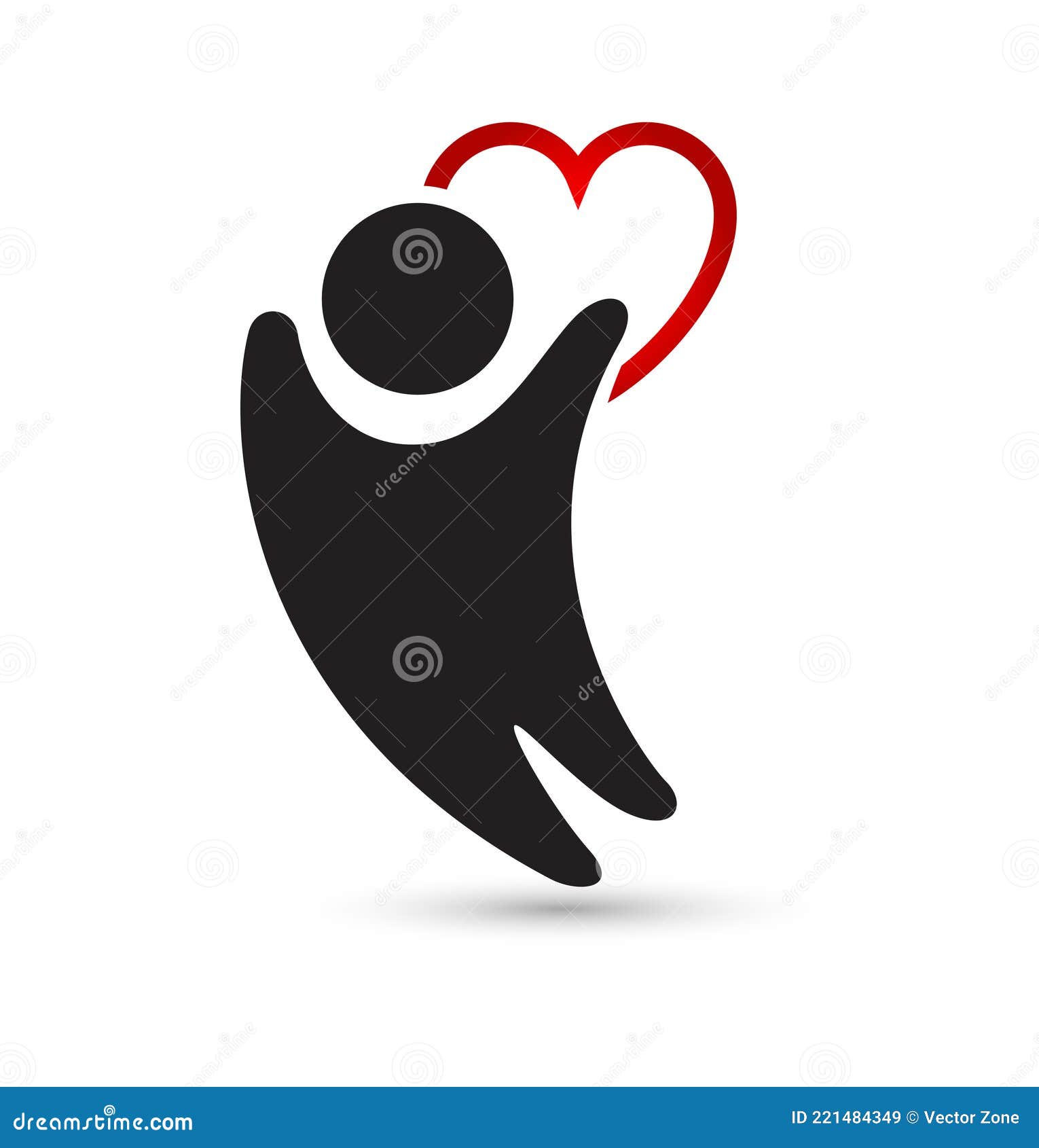 People Heart Logo, Happy Man on White Background Stock Vector ...
