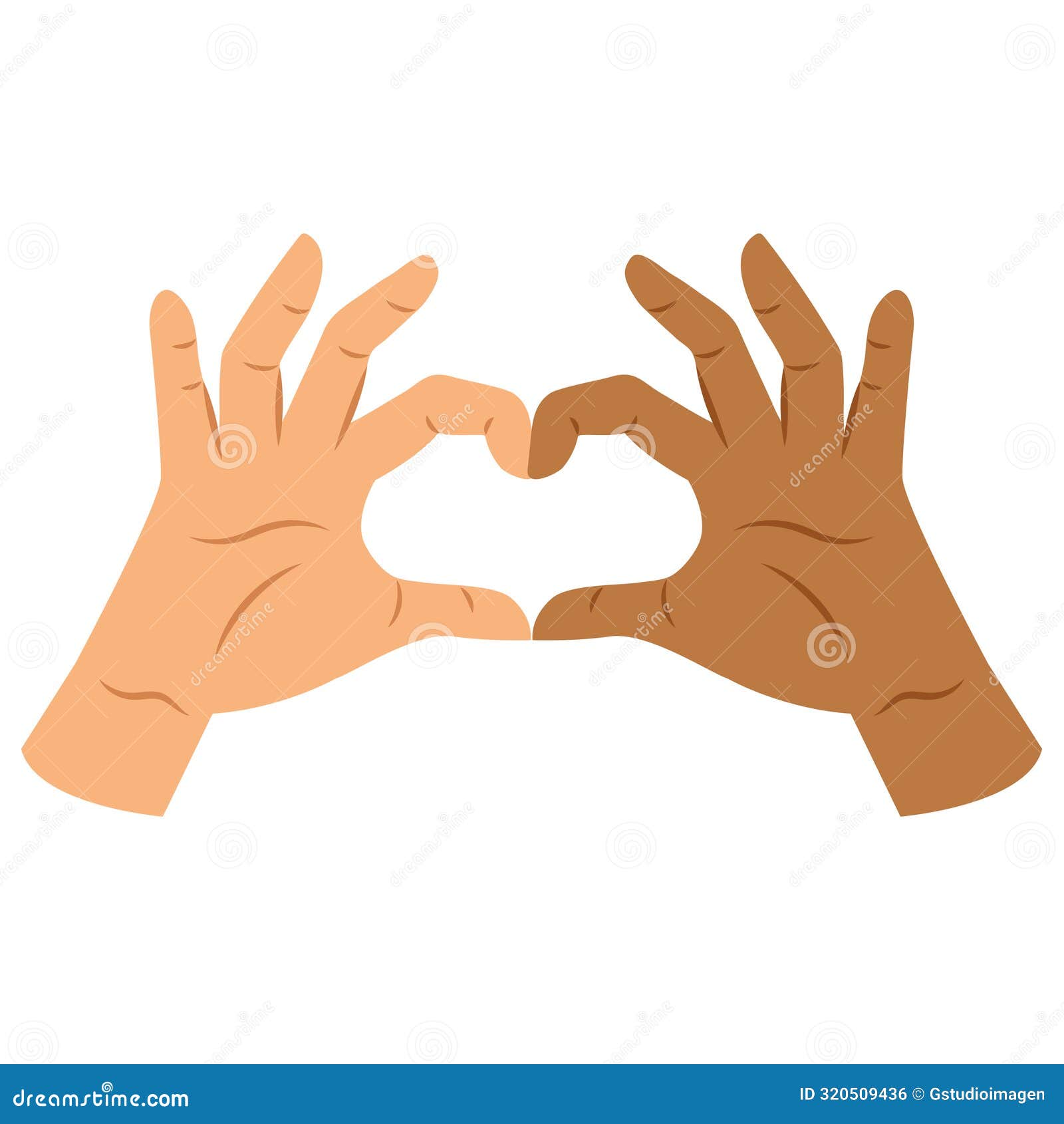 People with Heart Shaped Hand Gesture Stock Vector - Illustration of ...
