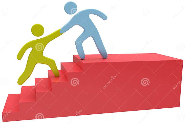 People Help Hand Join Up Stairs Stock Illustration - Illustration of ...
