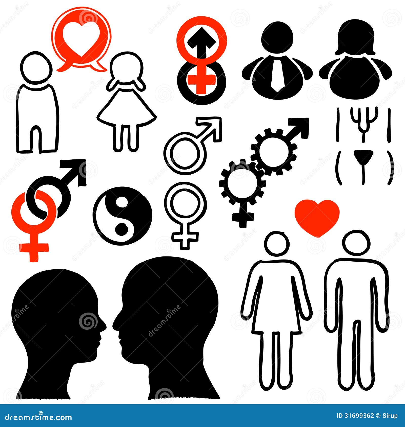 People In Heterosexual Relationships Design Icons Stock Vector