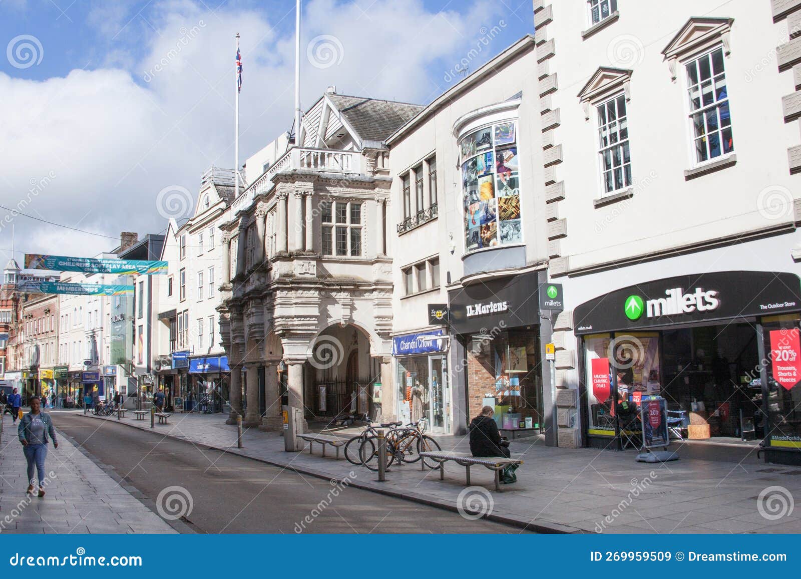 People on the High Street in Exeter, Devon in the UK Editorial Stock ...