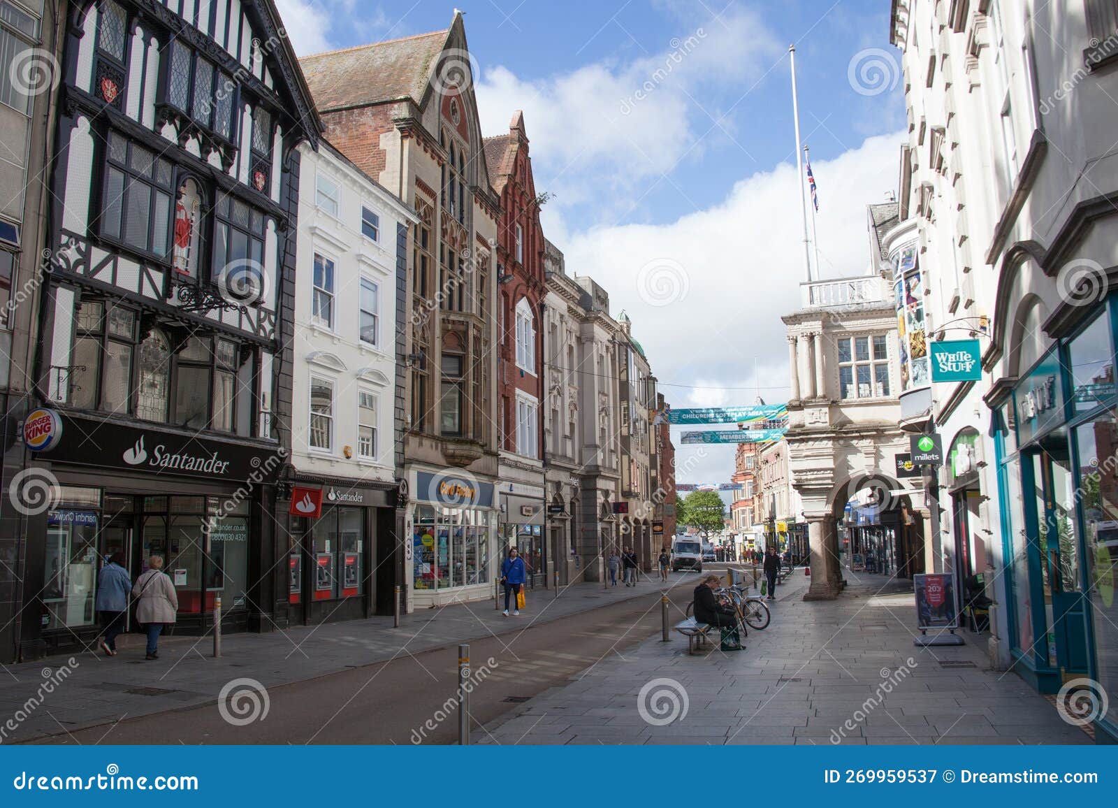 People on the High Street in Exeter, Devon in the UK Editorial ...