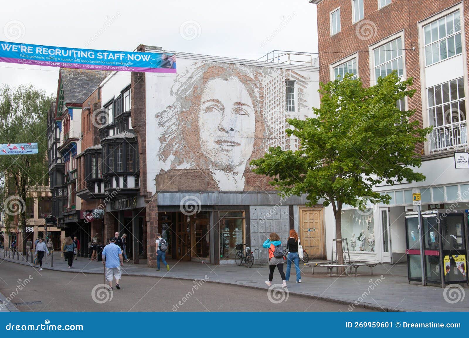 People on the High Street in Exeter, Devon in the UK Editorial Photo ...