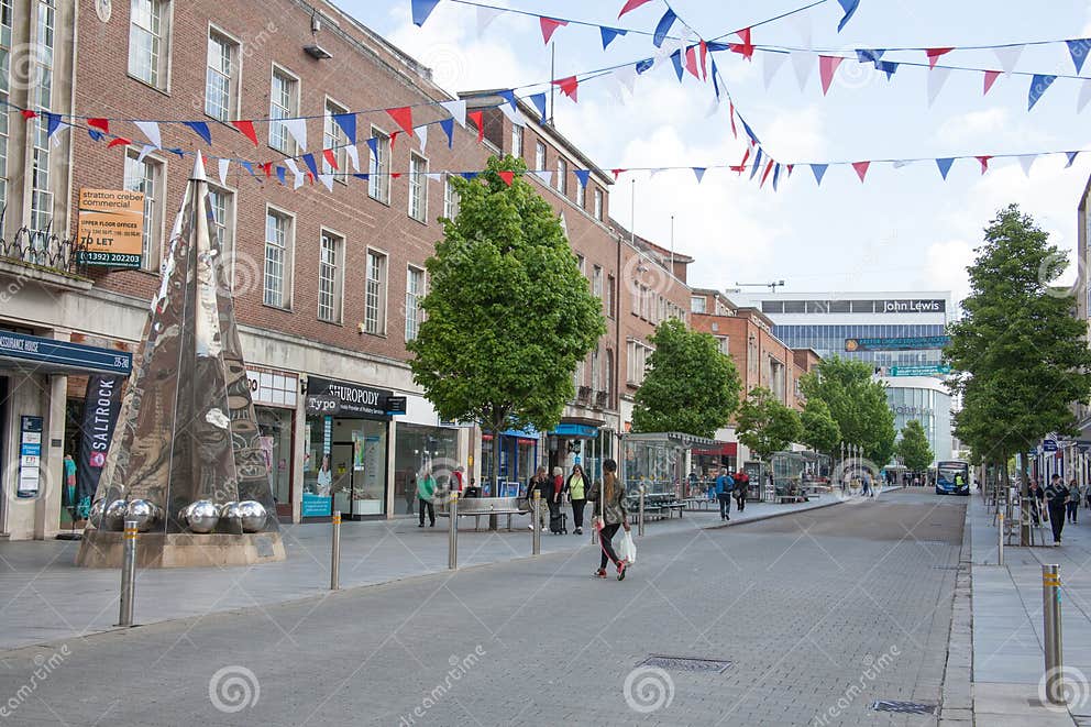 People on the High Street in Exeter, Devon in the UK Editorial Stock ...
