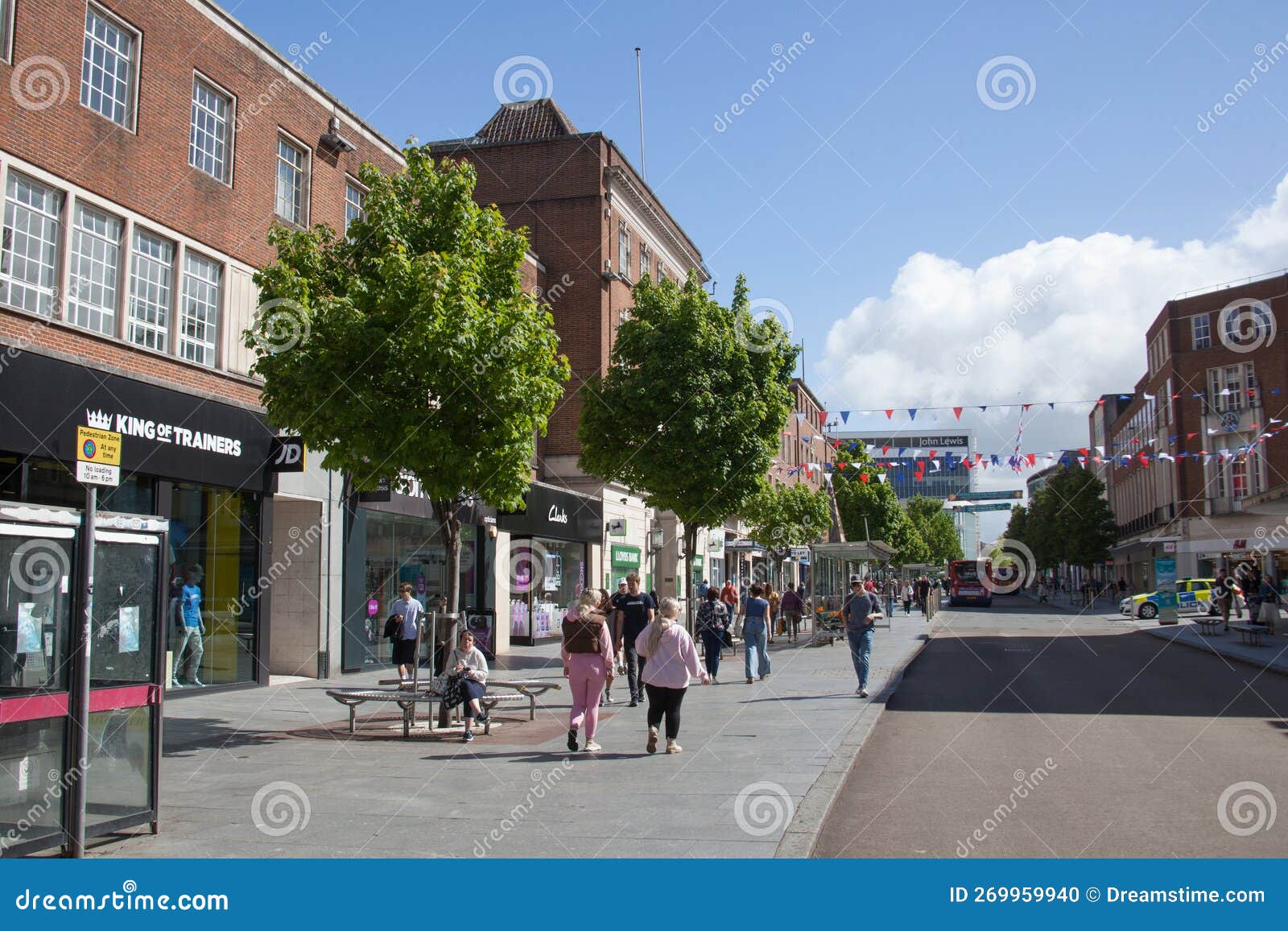 People on the High Street in Exeter, Devon in the UK Editorial Image ...