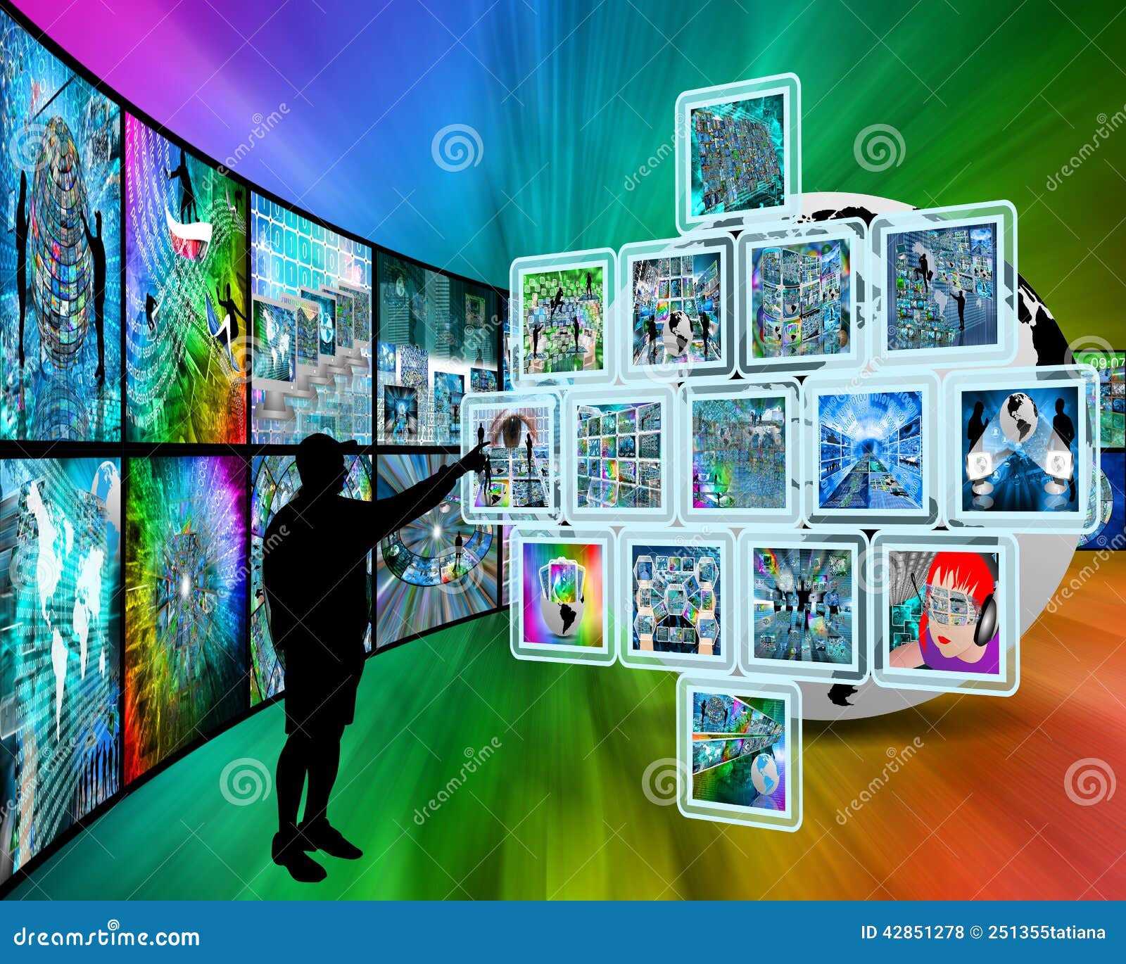 People and high technology stock illustration. Illustration of ...